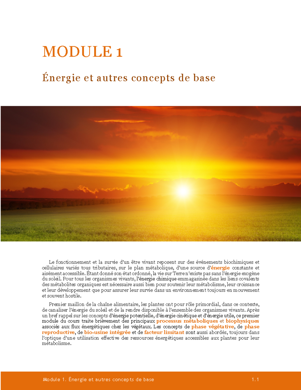 Module 1 Notes de cours - MODULE 1 Énergie et autres concepts de base ...