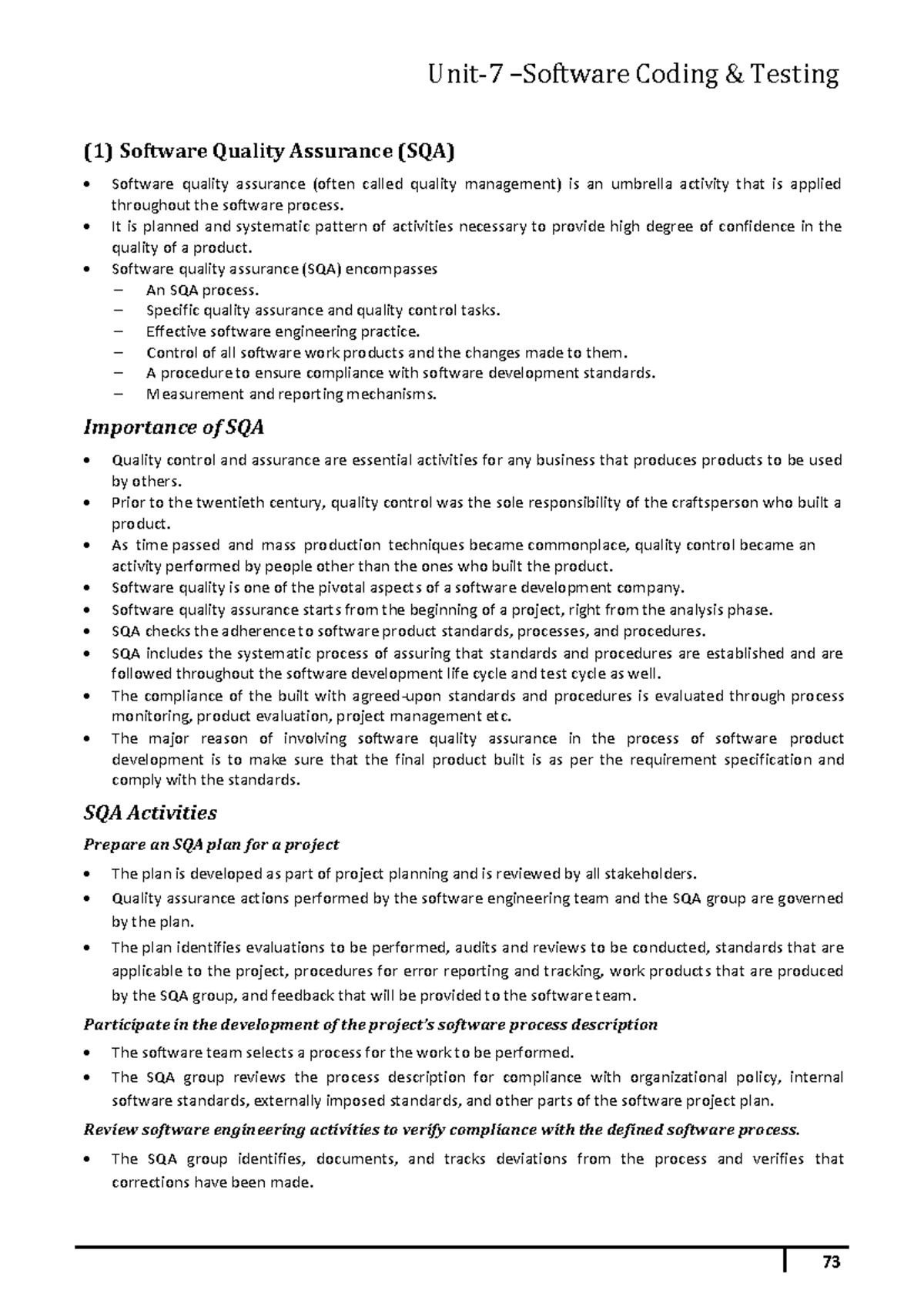 3150711 Software Engineering-Notes PDF-Unit-7 - (1) Software Quality ...