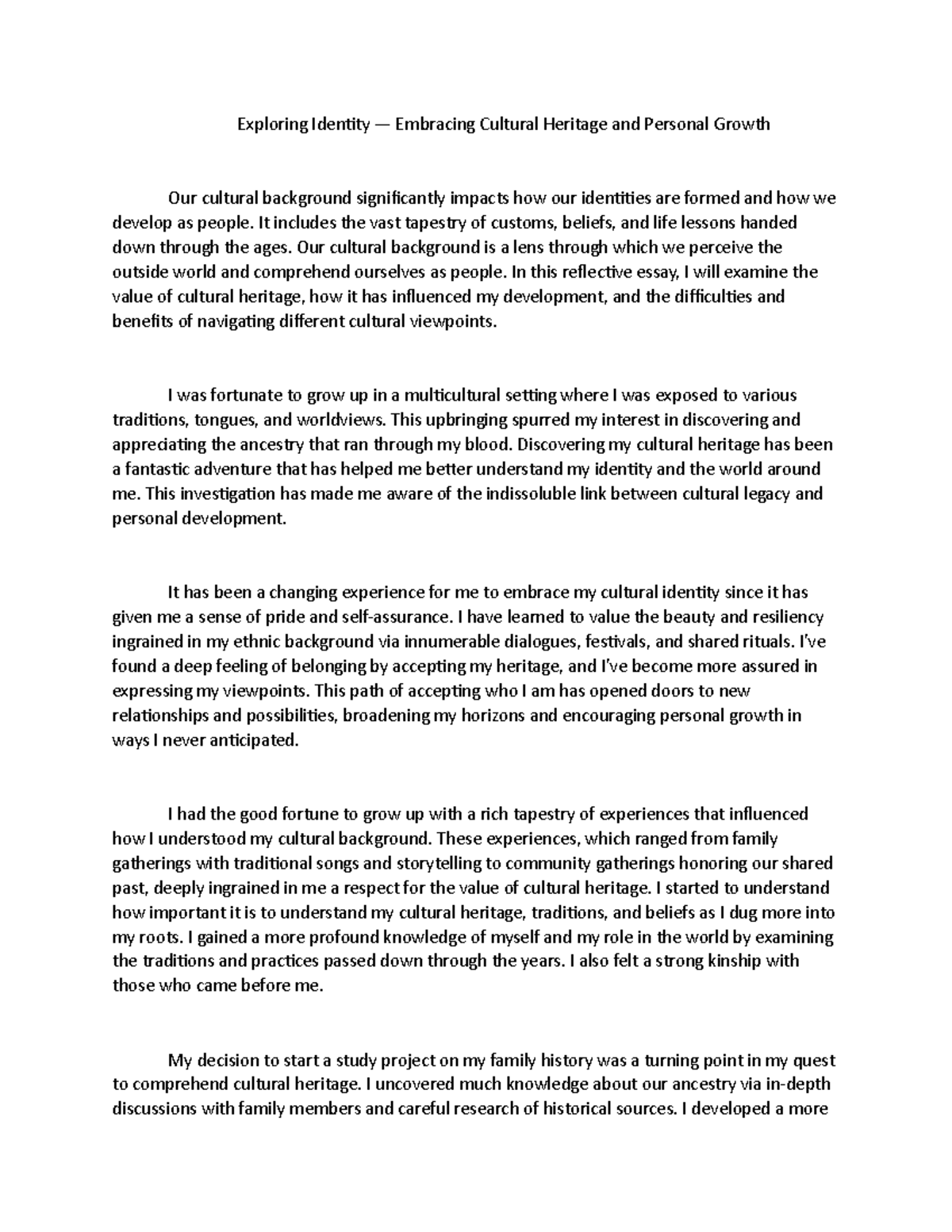 Exploring Identity — Embracing Cultural Heritage and Personal Growth ...