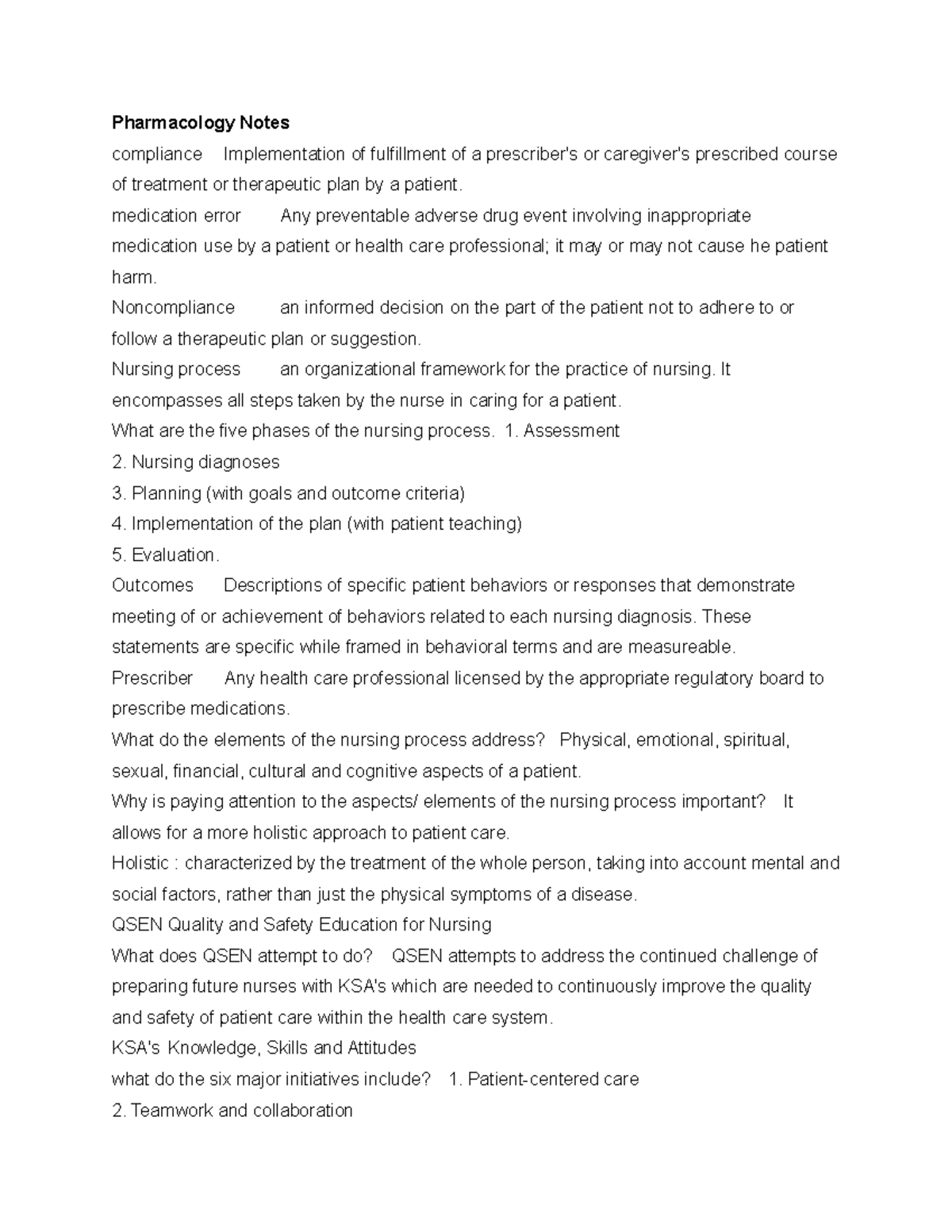 Pharmacology Notes - Pharmacology Notes compliance Implementation of ...