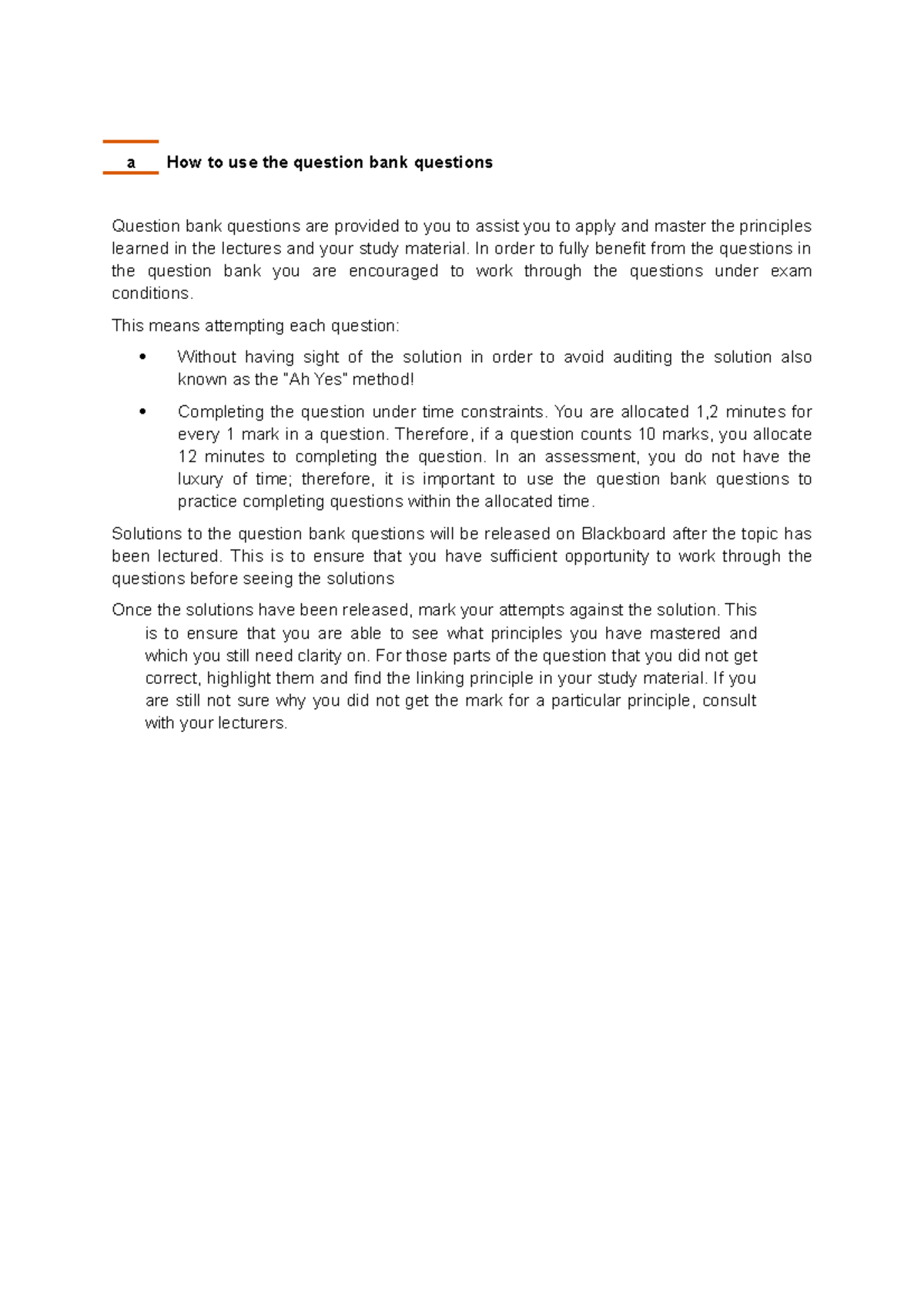 Chapter 20 Question Bank - a How to use the question bank questions ...