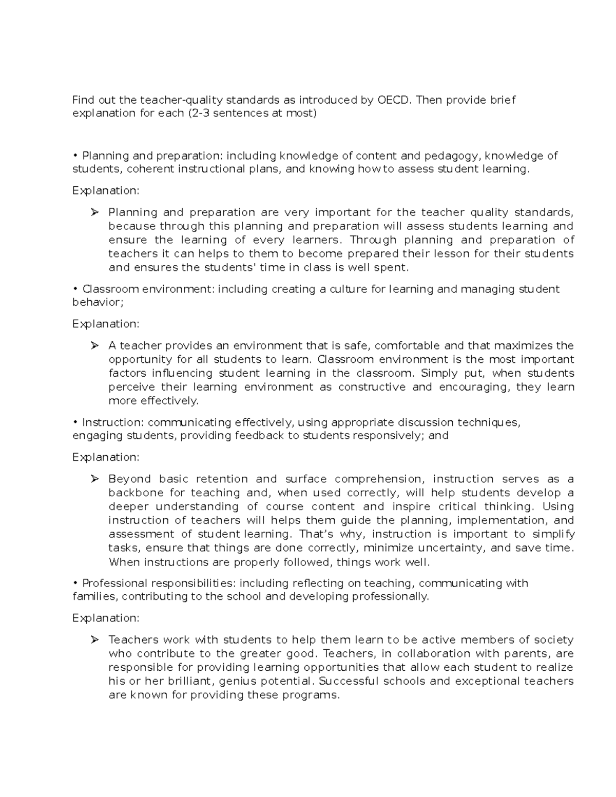 EDUC 4-teaching profession Lesson 4 TASK-2Teacher-quality Standards as ...