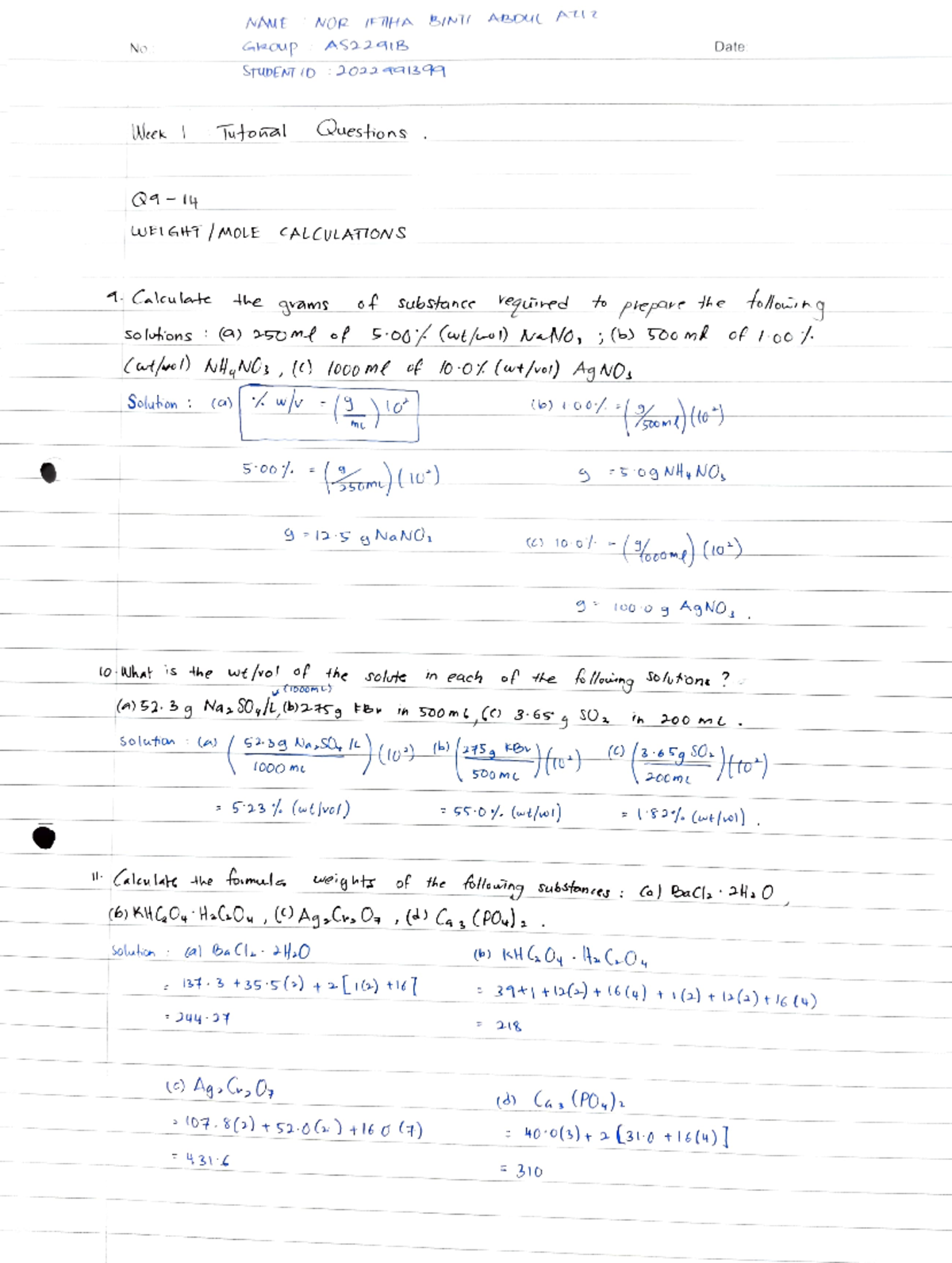 Topic 1 Tutorial-Nor Iftiha AAS2291B - NAME NOR IF 7IHA BINTABDU ATU7 ...