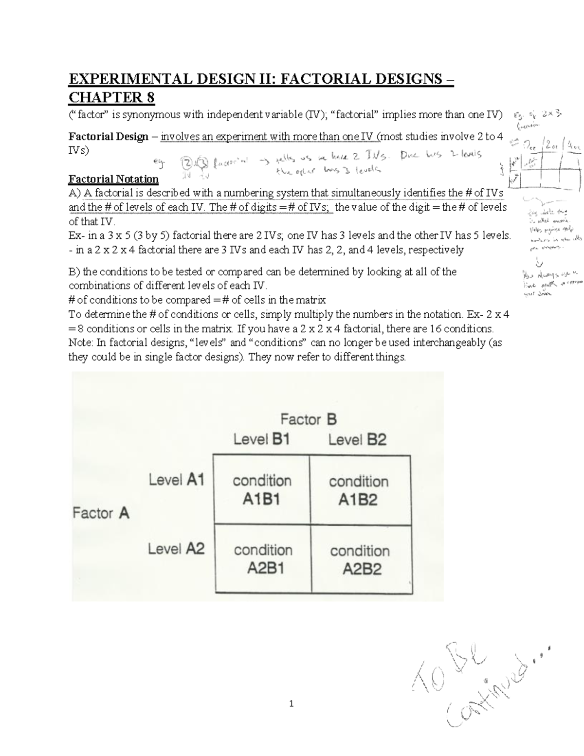Chap 8 - Experimental Design II- Factorials - EXPERIMENTAL DESIGN II ...