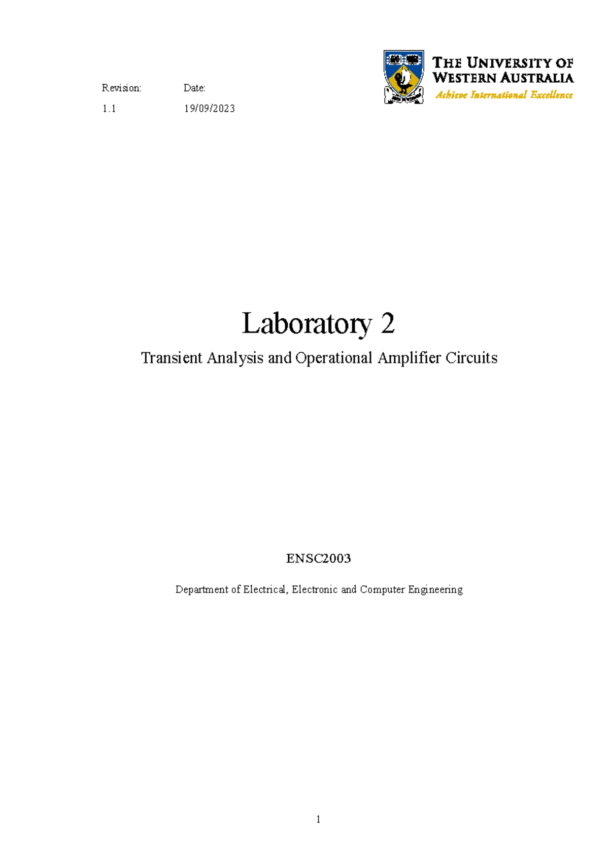Laboratory 2 - Instructions 2023 sem-2 - Revision: Date: 1 .1 19 /0 9 / ...