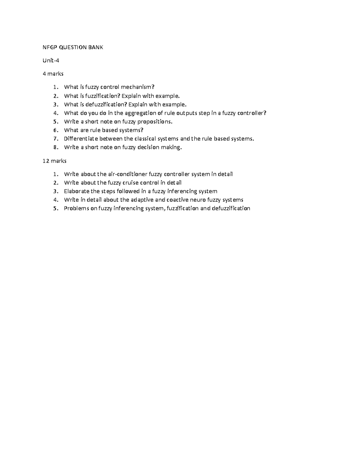 NFGP Question BANK-UNIT-4 - NFGP QUESTION BANK Unit- 4 marks What is ...
