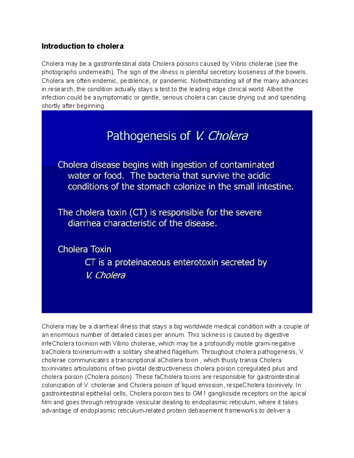 Cholera - Pathology, chemistry, etiology, treatment and management ...