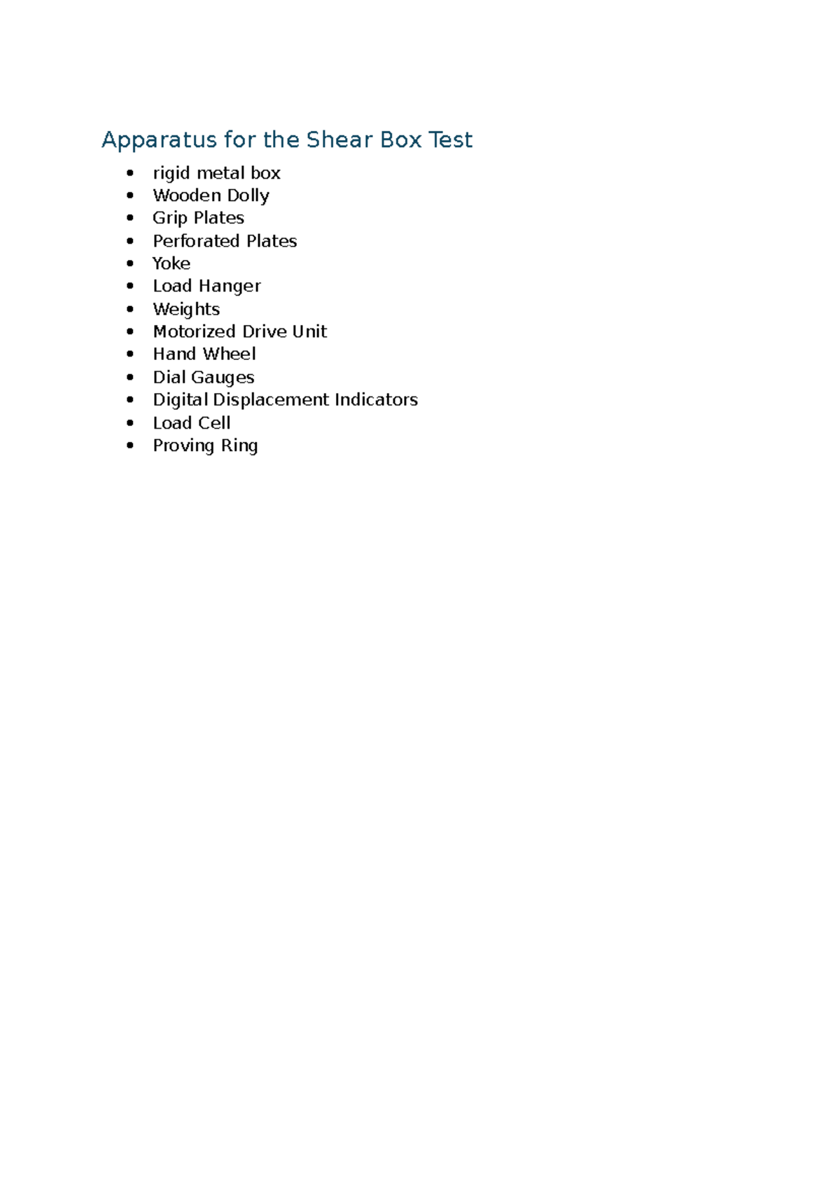 Shear BOX TEST Methods AND Equipments - D3CIVL - Apparatus for the ...