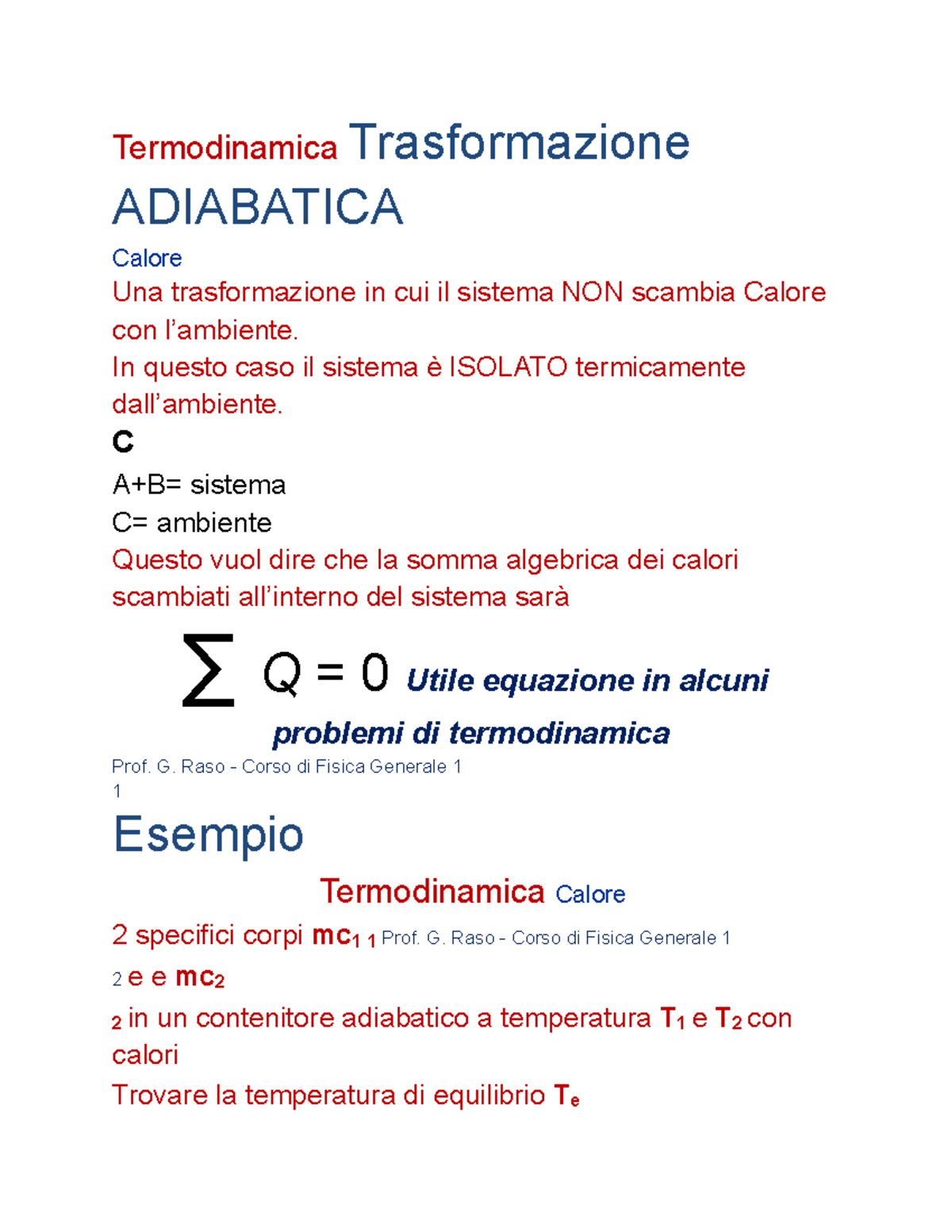 16- Teoria Termodinamica 3 - Termodinamica Trasformazione ADIABATICA ...