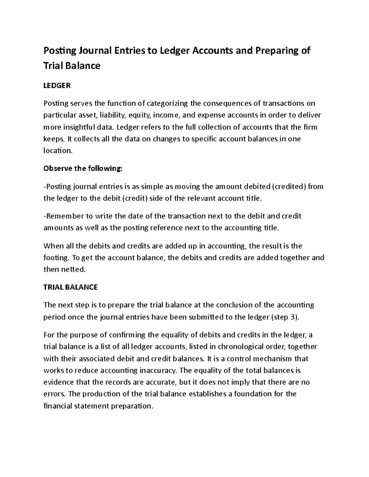Lesson 7-Fundamentals of Accounting - Posting Journal Entries to Ledger ...