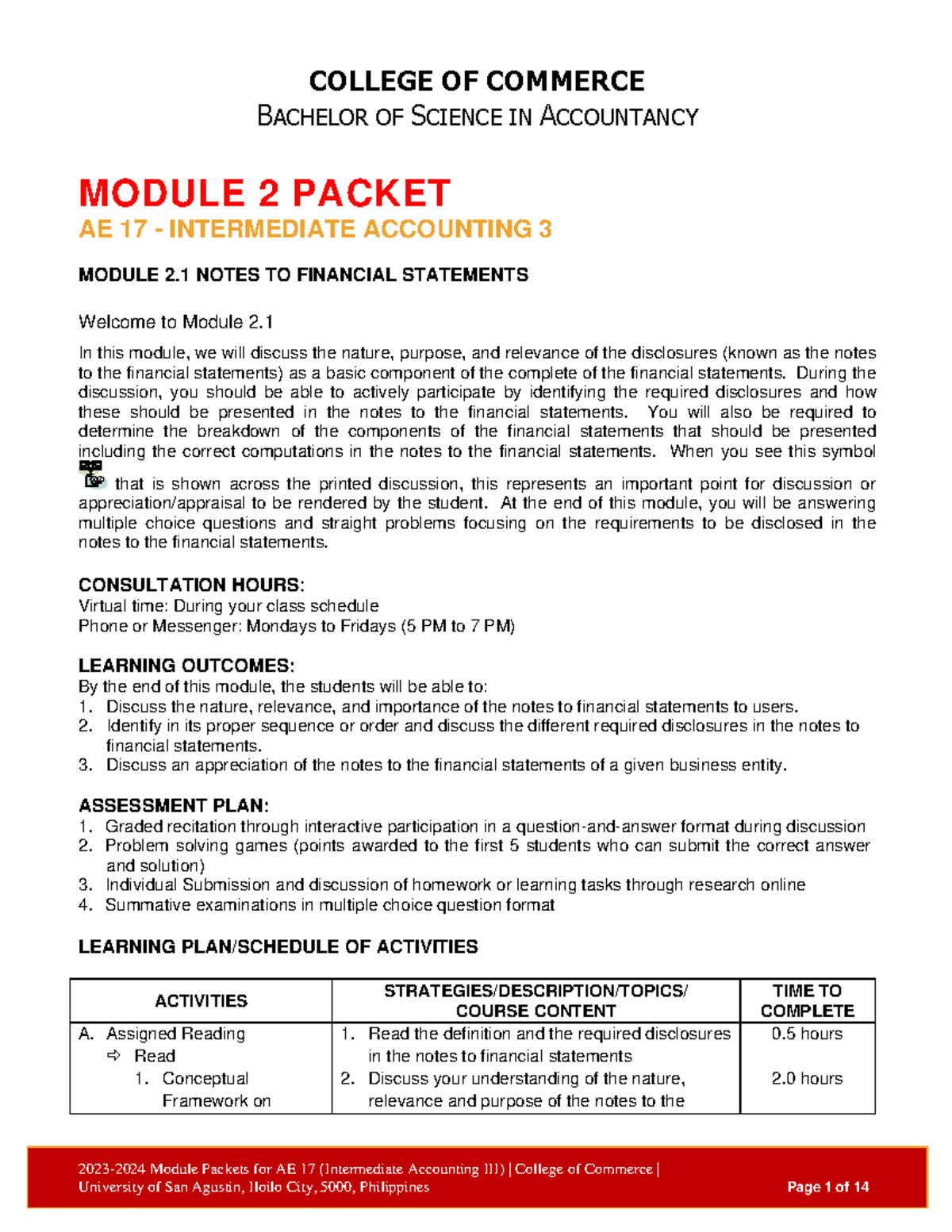 M - PPT - BACHELOR OF SCIENCE IN ACCOUNTANCY 2023 - 2024 Module Packets ...