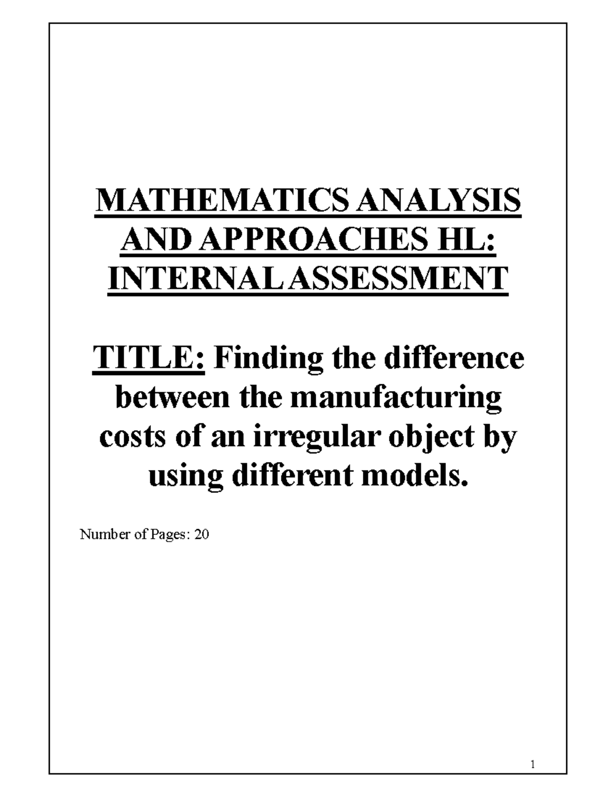 GATE IA - Maths Ia for IB students - MATHEMATICS ANALYSIS AND ...