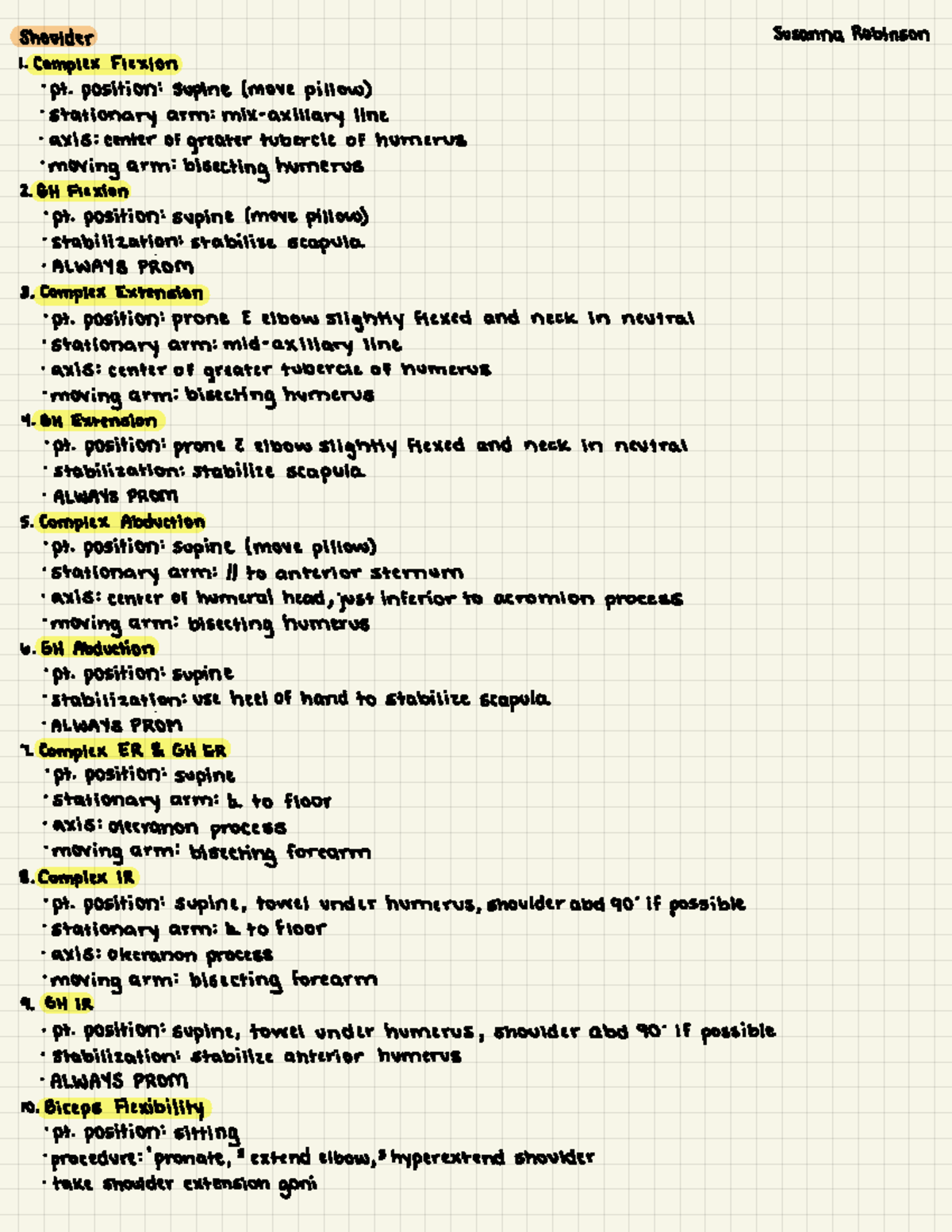All Goni (Comps) - All goniometry positions for joints needed for ...