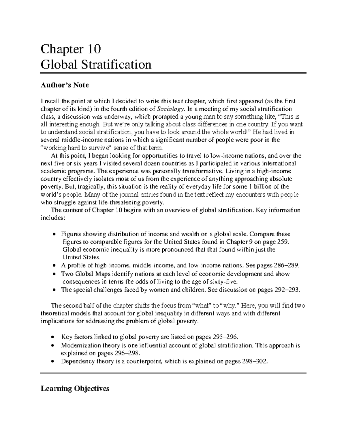 Chapter 10 - Society: the Basics - Chapter 10 Global Stratification ...