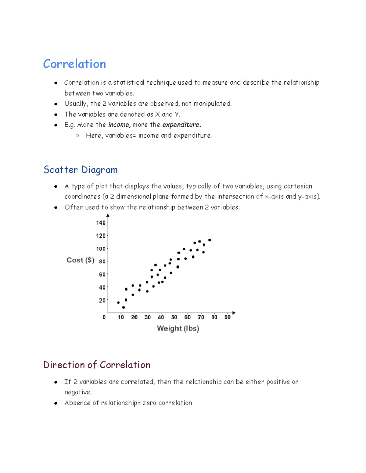 Stastistics Block-2 - Correlation Correlation is a statistical technique used to measure and ...