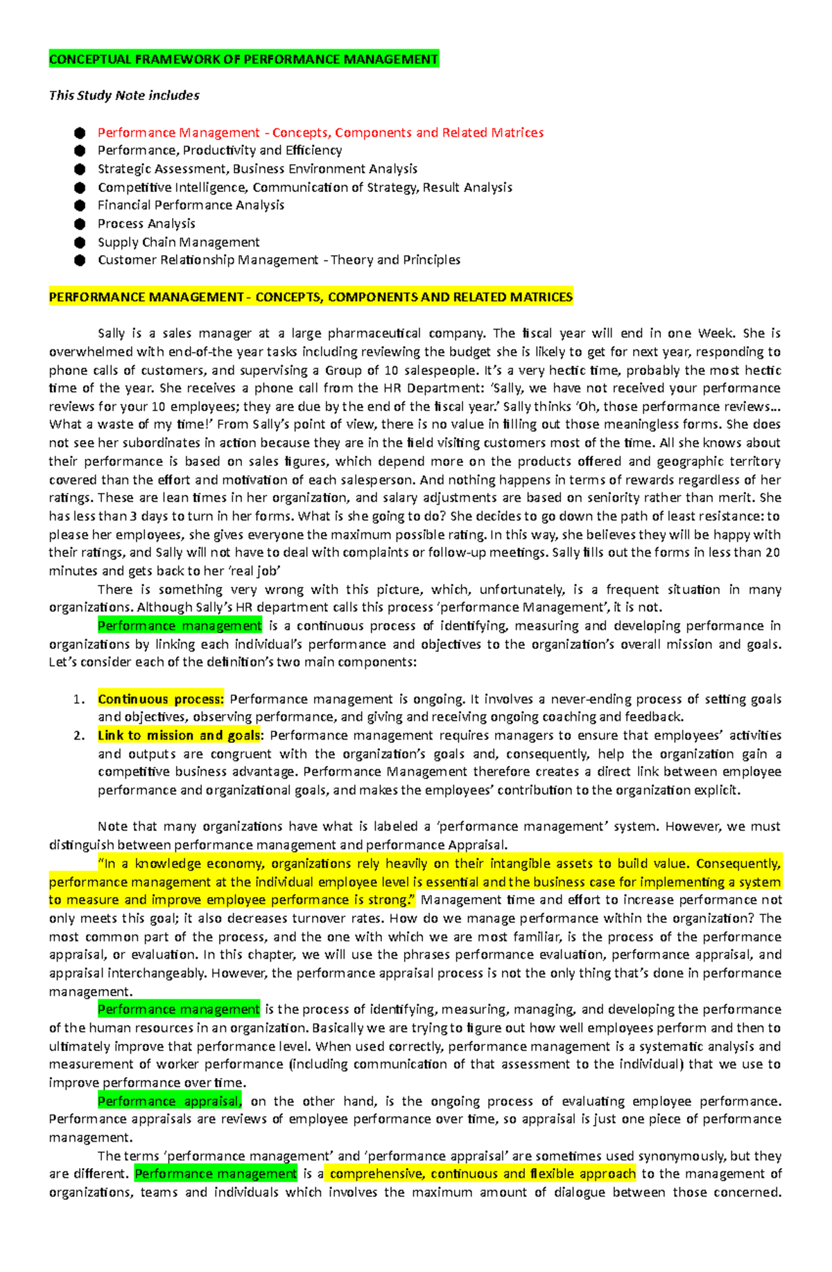 Lesson 1 - Conceptual Framework OF Performance Management - CONCEPTUAL ...