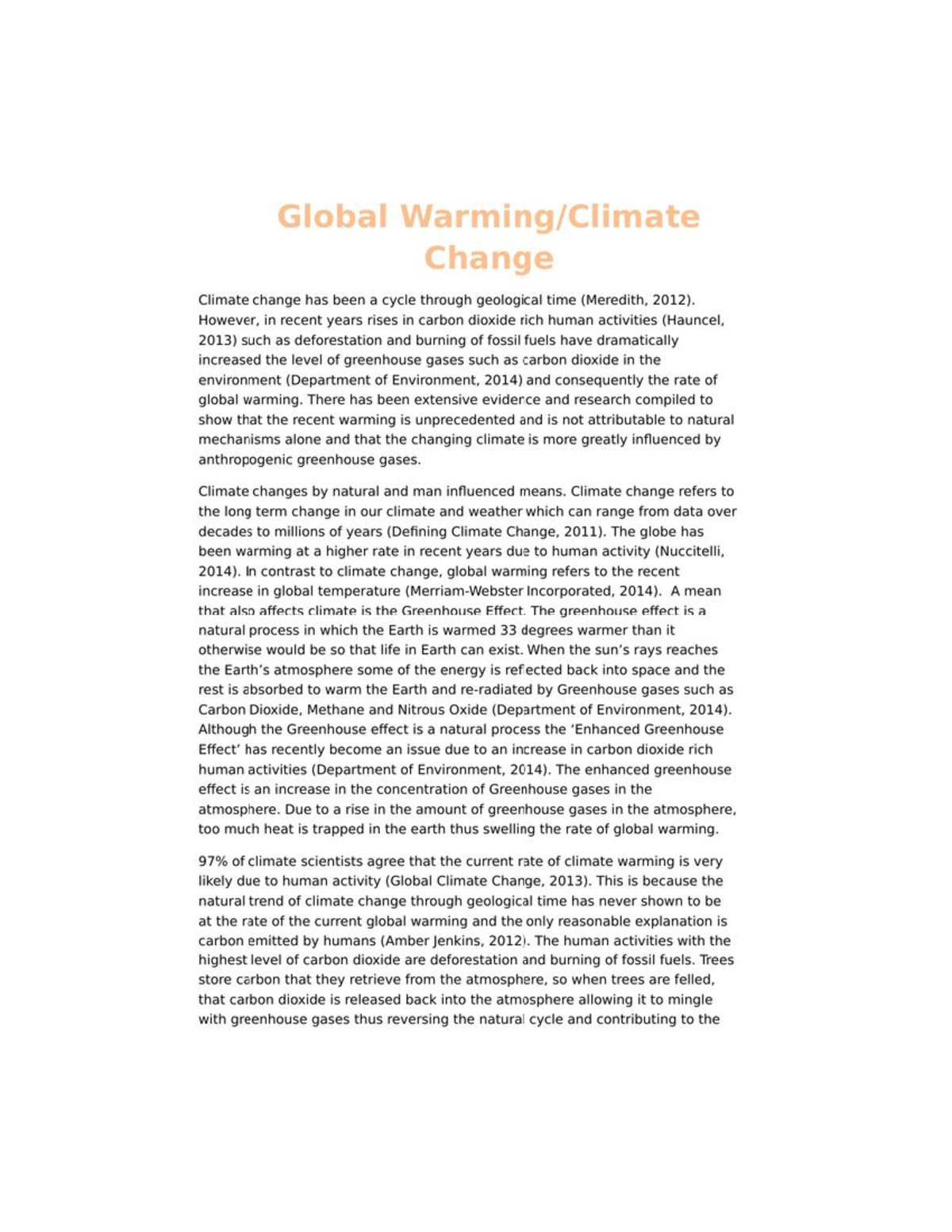 Global warming - it's a lecture note which is very useful. - GS 215 ...