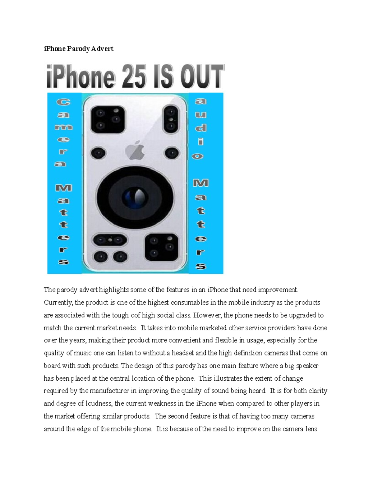 Iphone parody advert - iPhone Parody Advert The parody advert ...