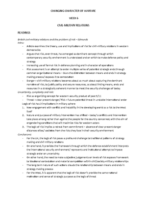 CCW Lecture 2 - Professor David Blagden - CHANGING CHARACTER OF WARFARE ...