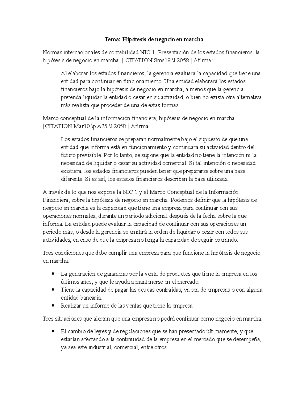 Tema - fasdfasd - Tema: Hipótesis de negocio en marcha Normas ...