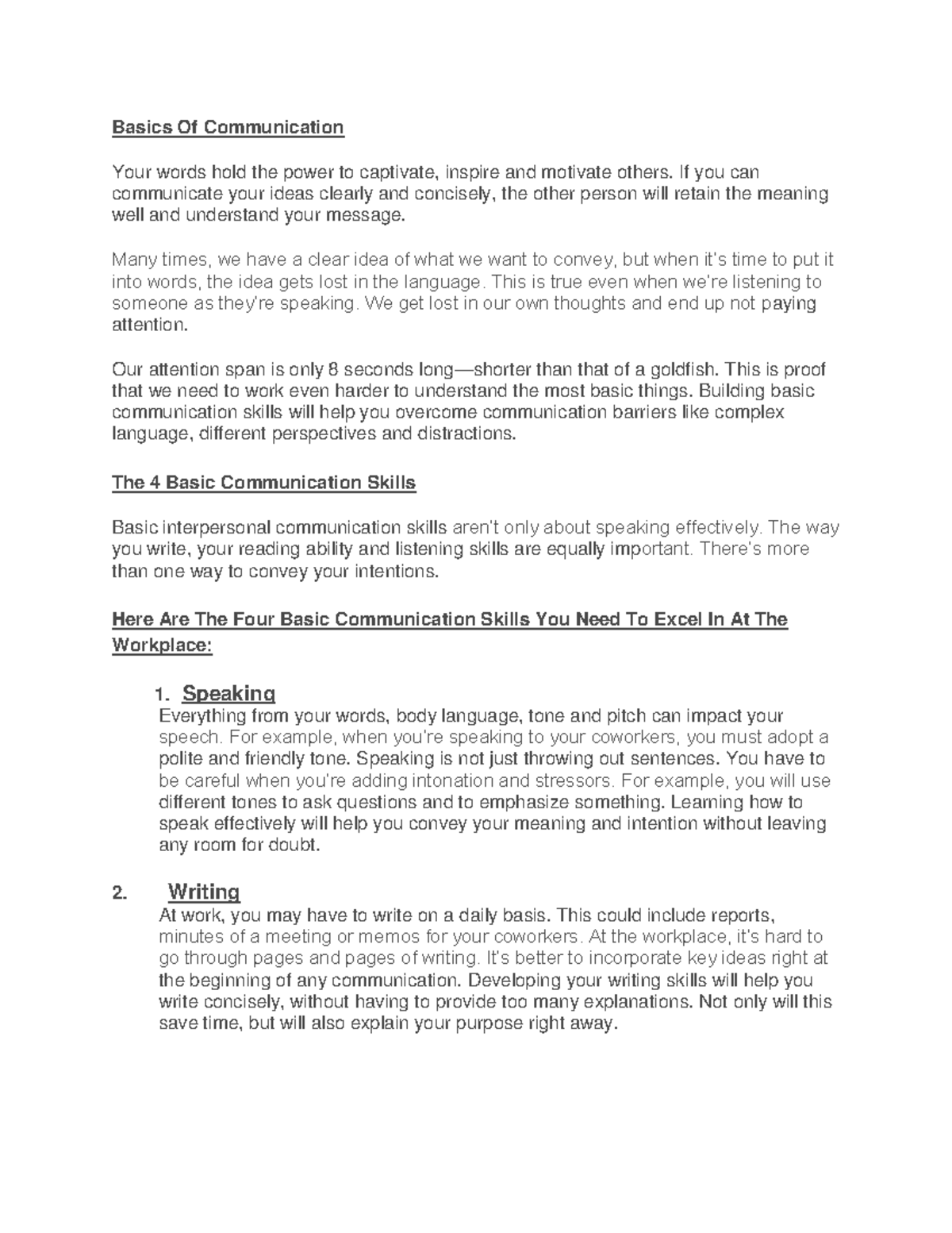 Basics Of Communication - If you can communicate your ideas clearly and ...