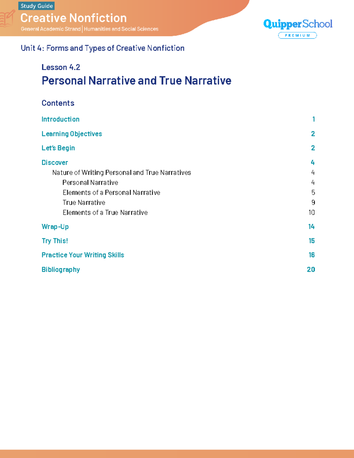 CNF11 12 Q2 0402M SG Personal Narrative and True Narrative - Personal ...