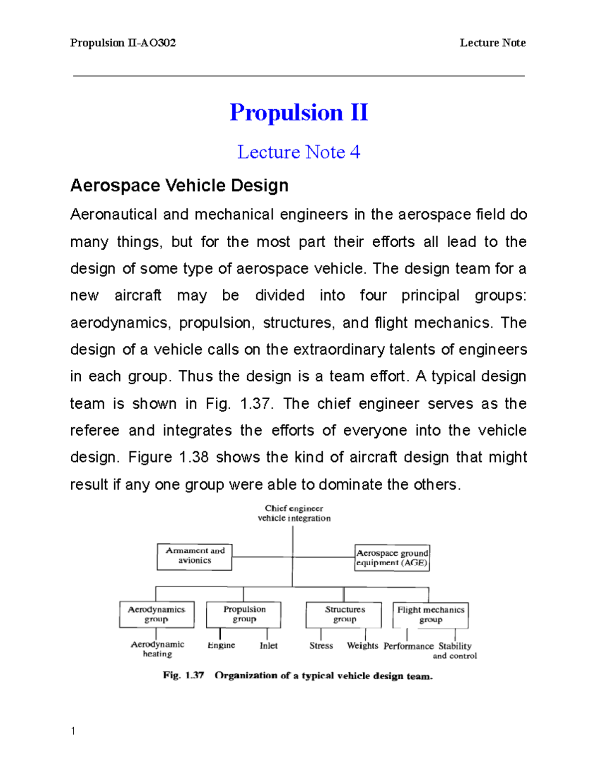 Propulsion 2 Lecture note 4 - Propulsion II Lecture Note 4 Aerospace ...