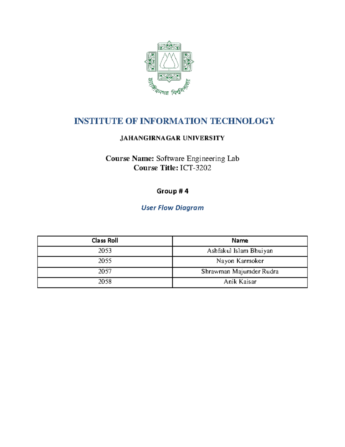 Group 4 User Flow Diagram - INSTITUTE OF INFORMATION TECHNOLOGY ...
