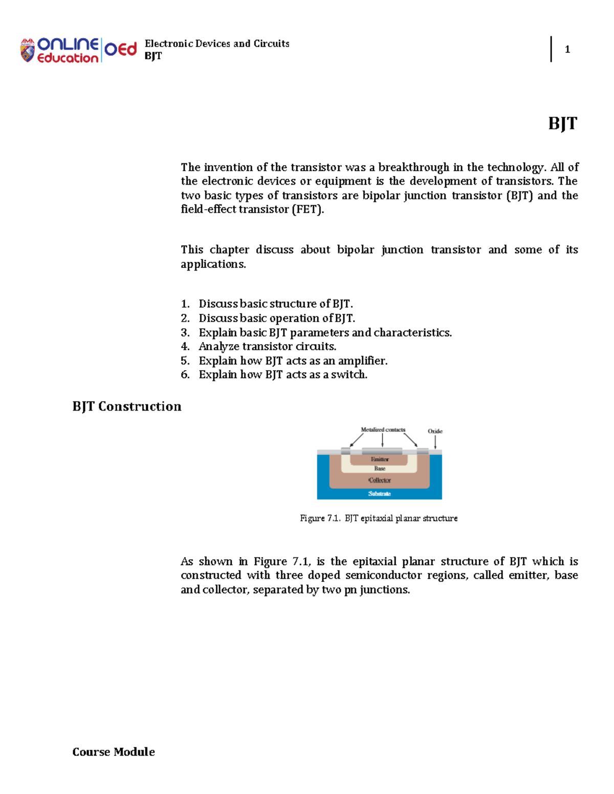 Week 7 - Lesson 7 - BJT - enjoy, i hope this help - Electronic Devices ...