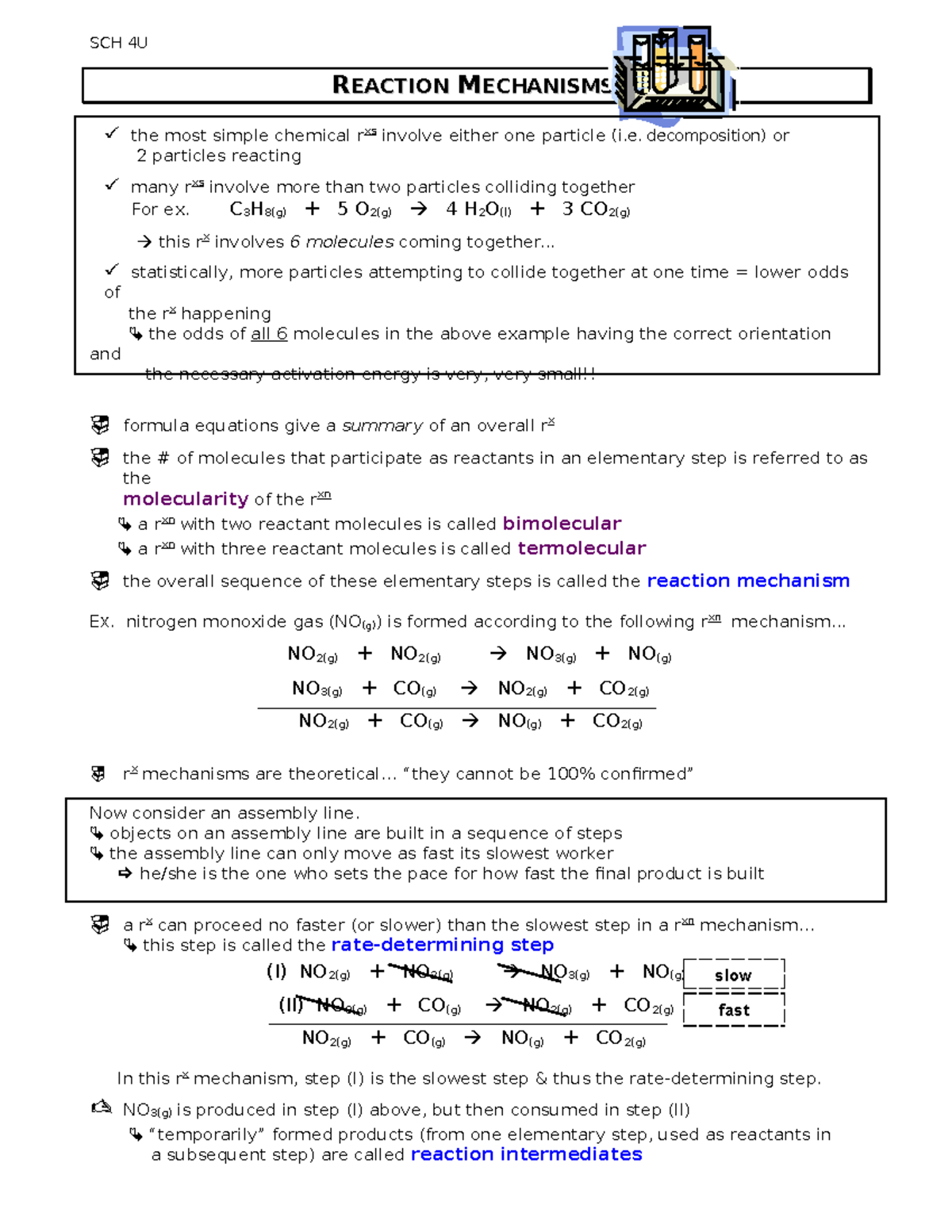 Note U3L11 Reaction Mechanisms - D2L - SCH 4U R REACTIONEACTION ...