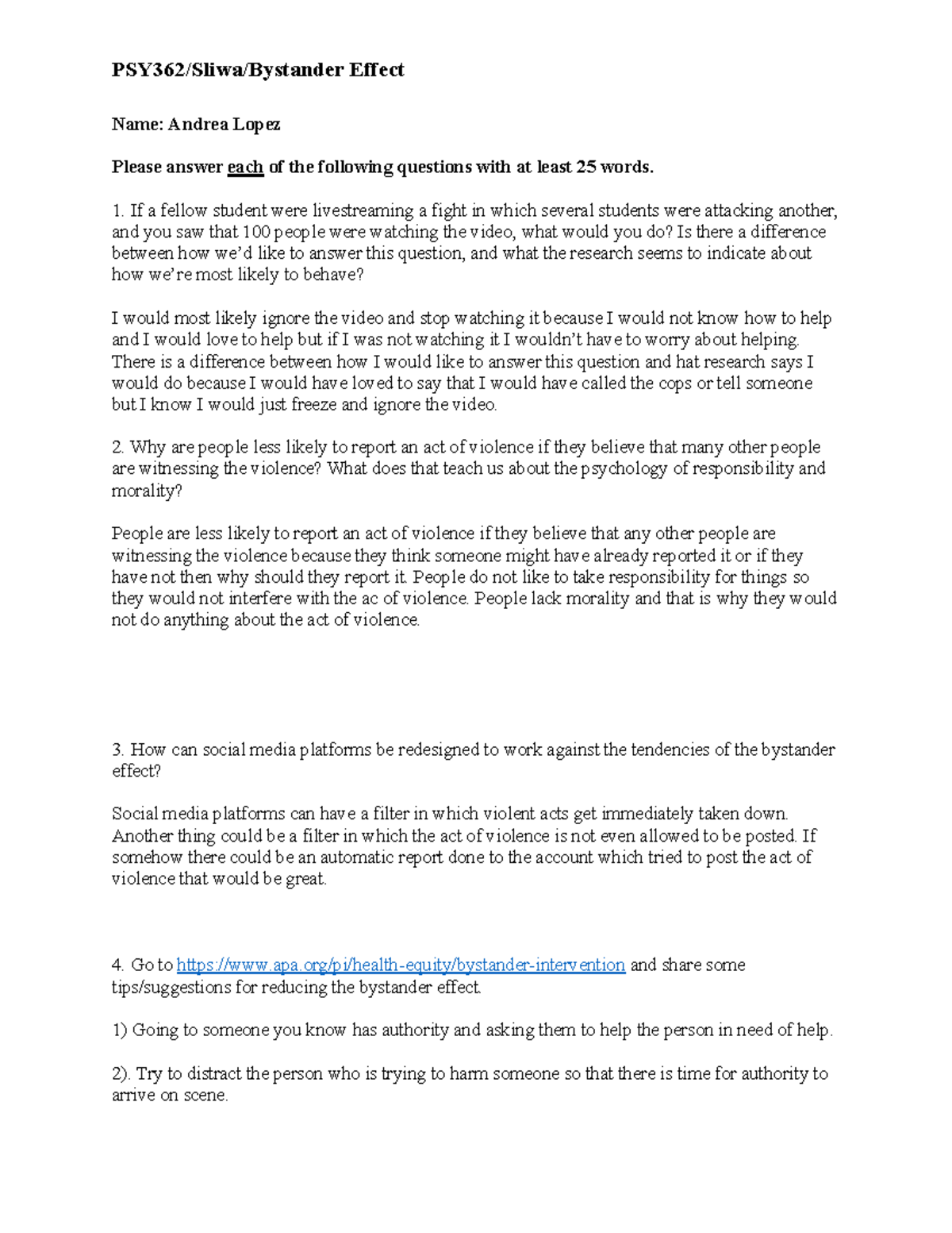 Understanding the Bystander Effect and Social Media Impact - Studocu