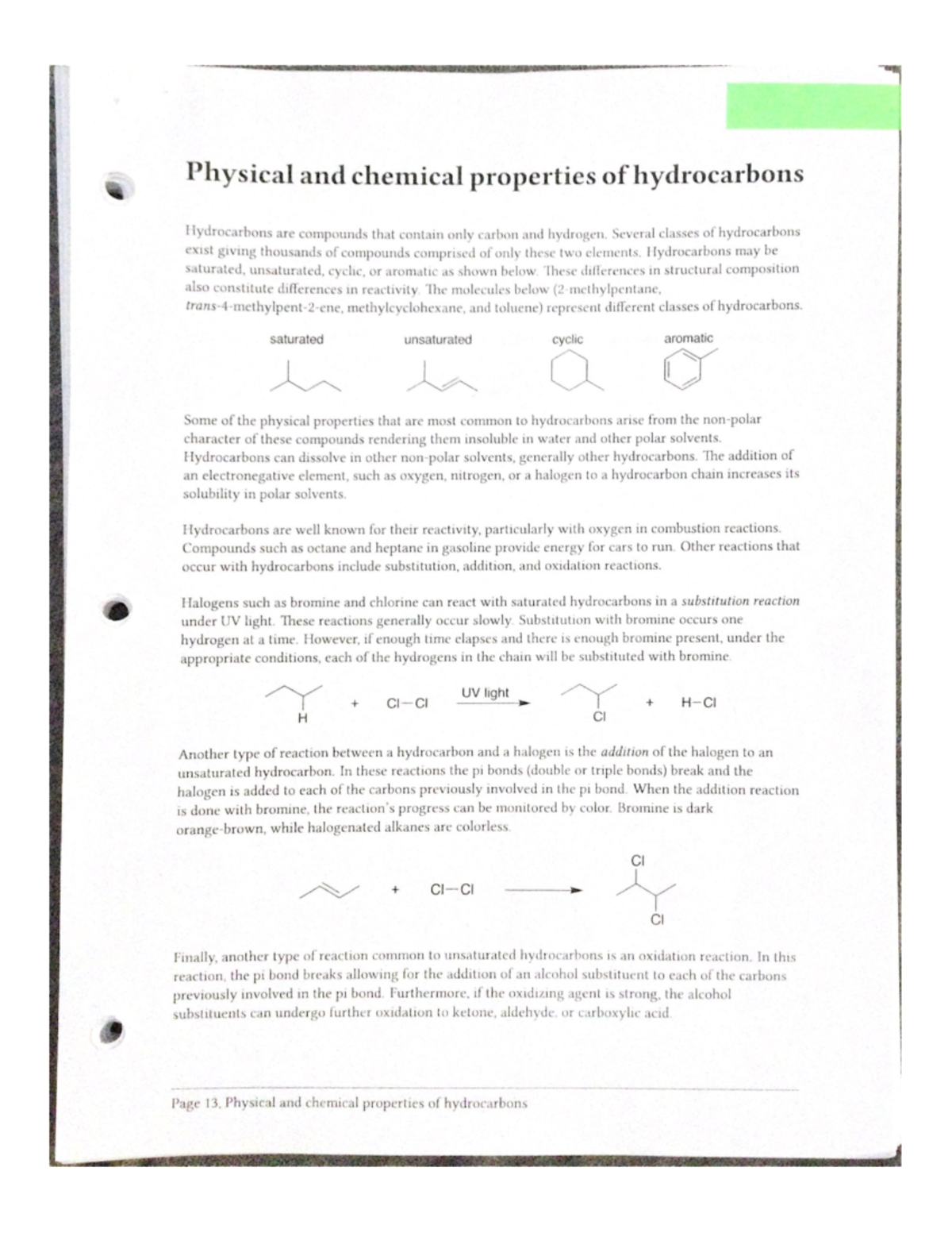 Phys and Chem Prop of Hydrocarbons - CHEM 1125 - Studocu