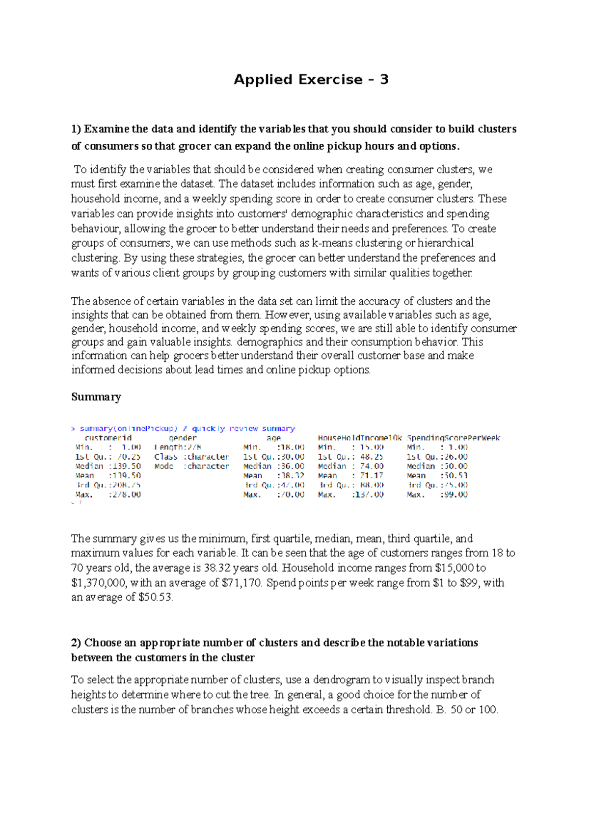 Applied Exercise - 3 - Marketing analytics - Applied Exercise – 3 ...