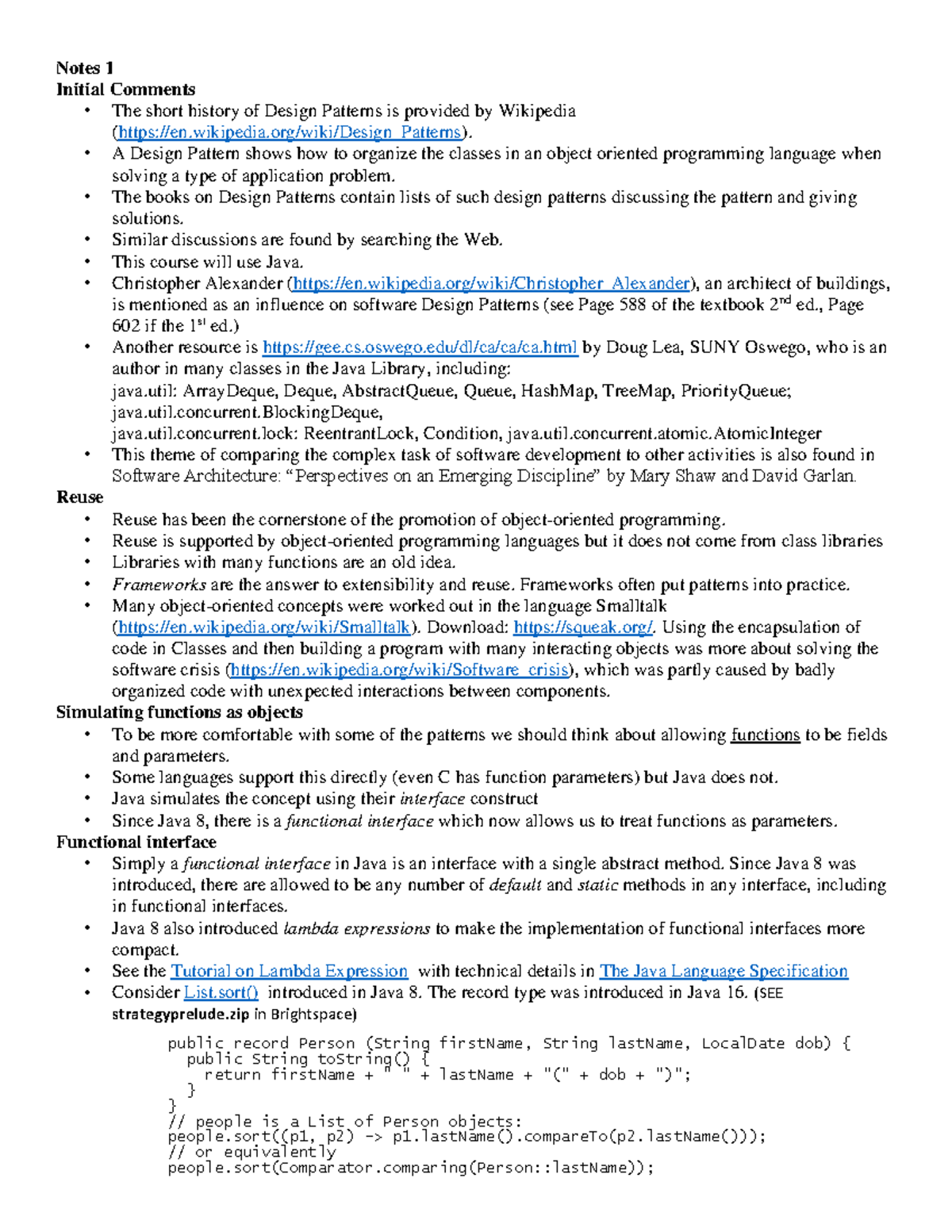 Notes 1 - Notes 1 Initial Comments • The short history of Design ...