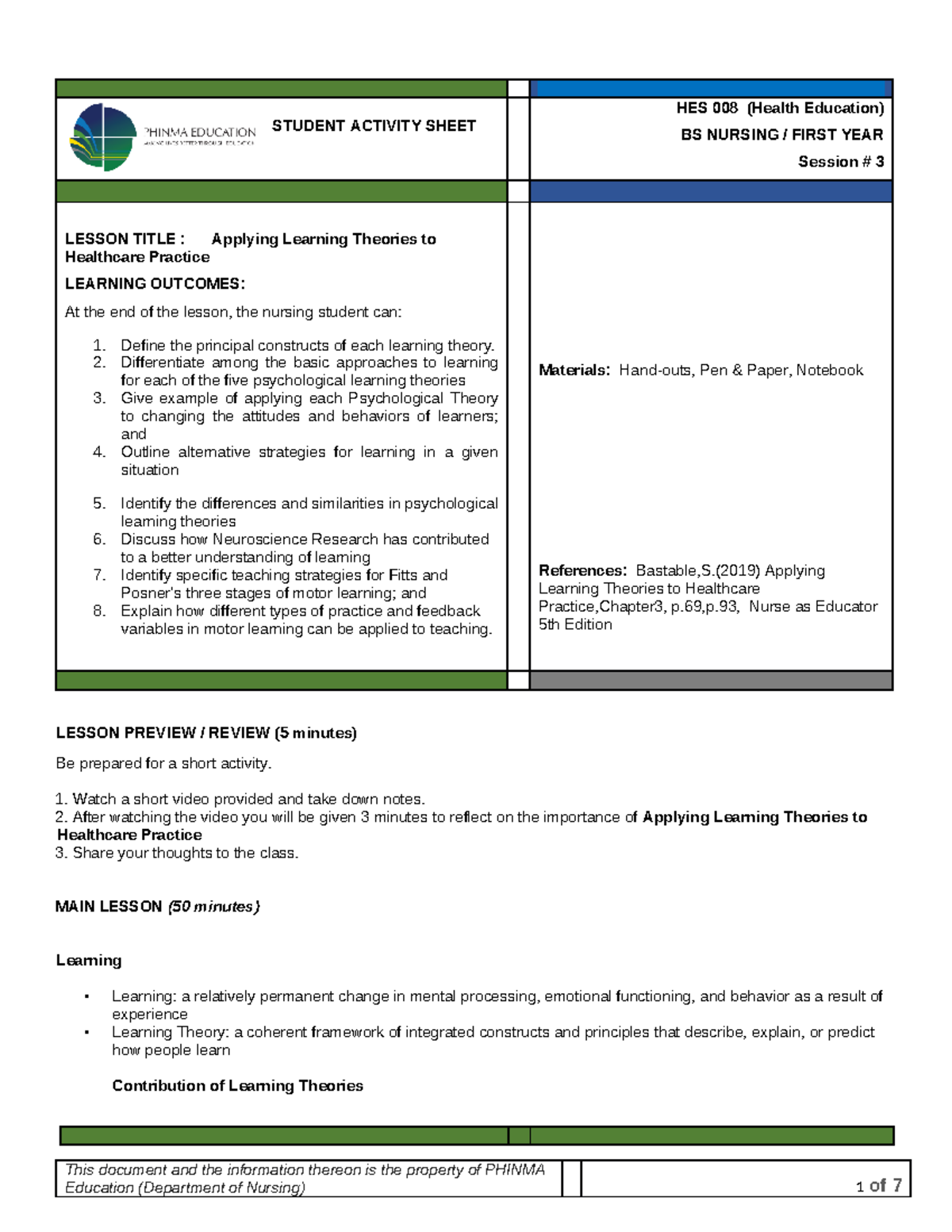 SAS - to help - STUDENT ACTIVITY SHEET HES 008 (Health Education) BS ...