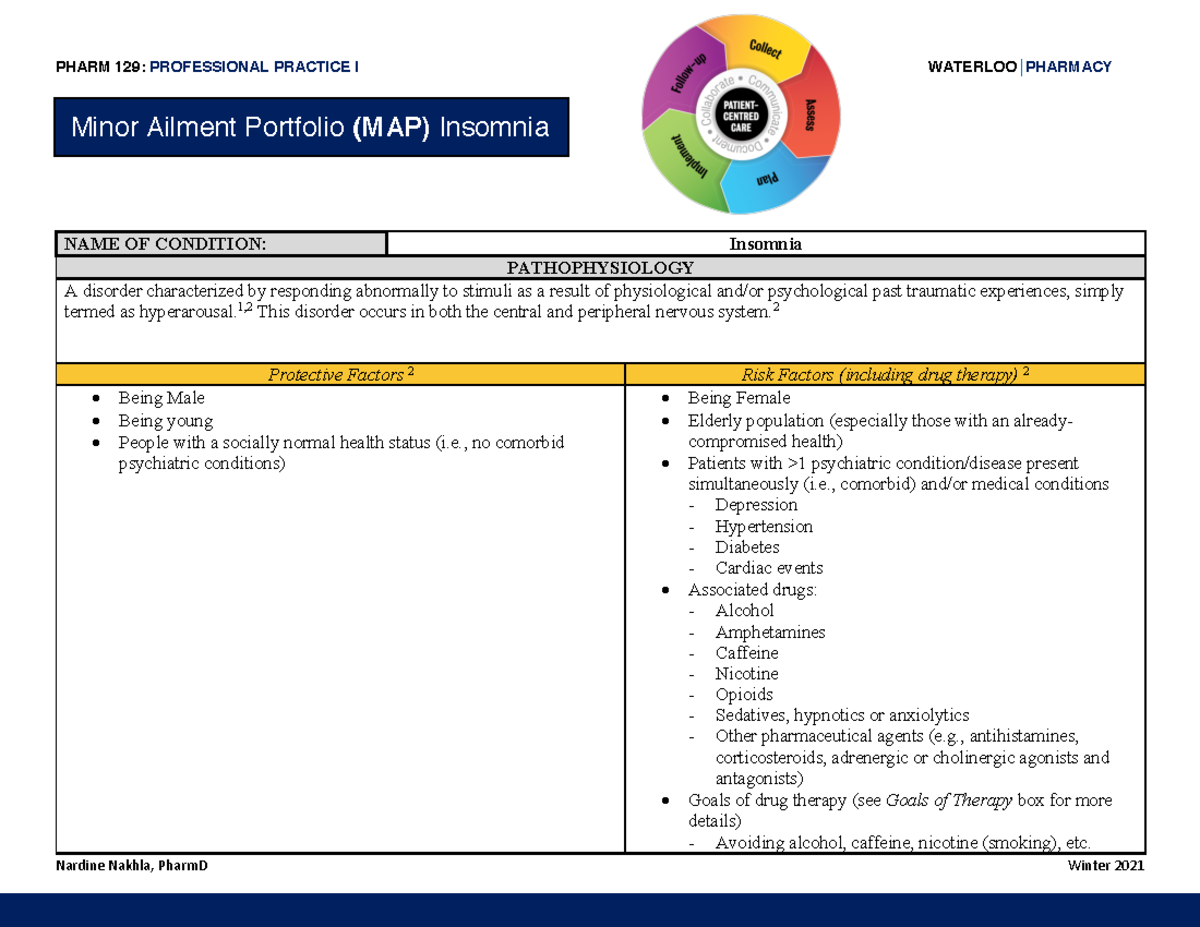 Insomnia MAP Assignment - Minor Ailment Portfolio (MAP) Insomnia ...