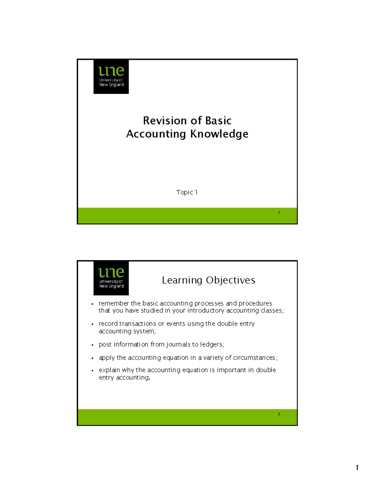 Combined lecture notes - Revision of Basic Accounting Knowledge Topic 1 ...