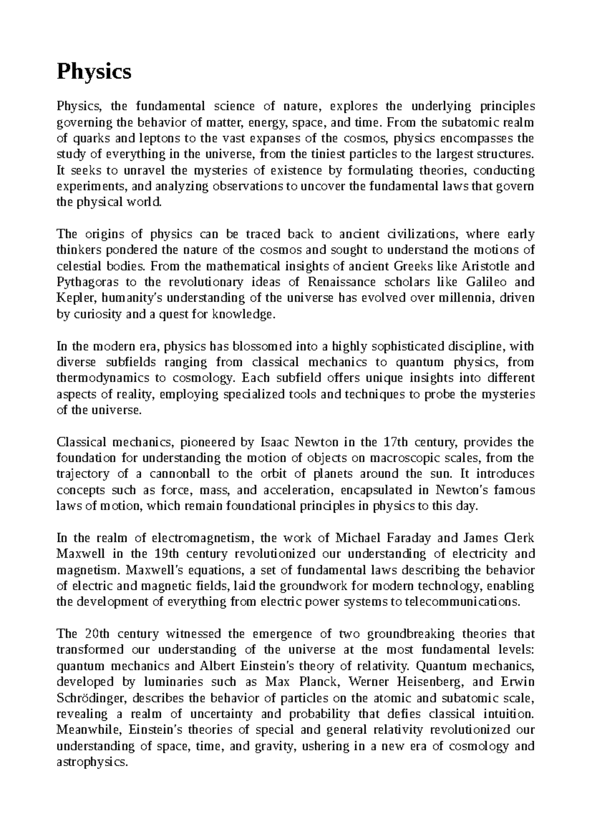 Physics - Nothing - Physics Physics, the fundamental science of nature ...