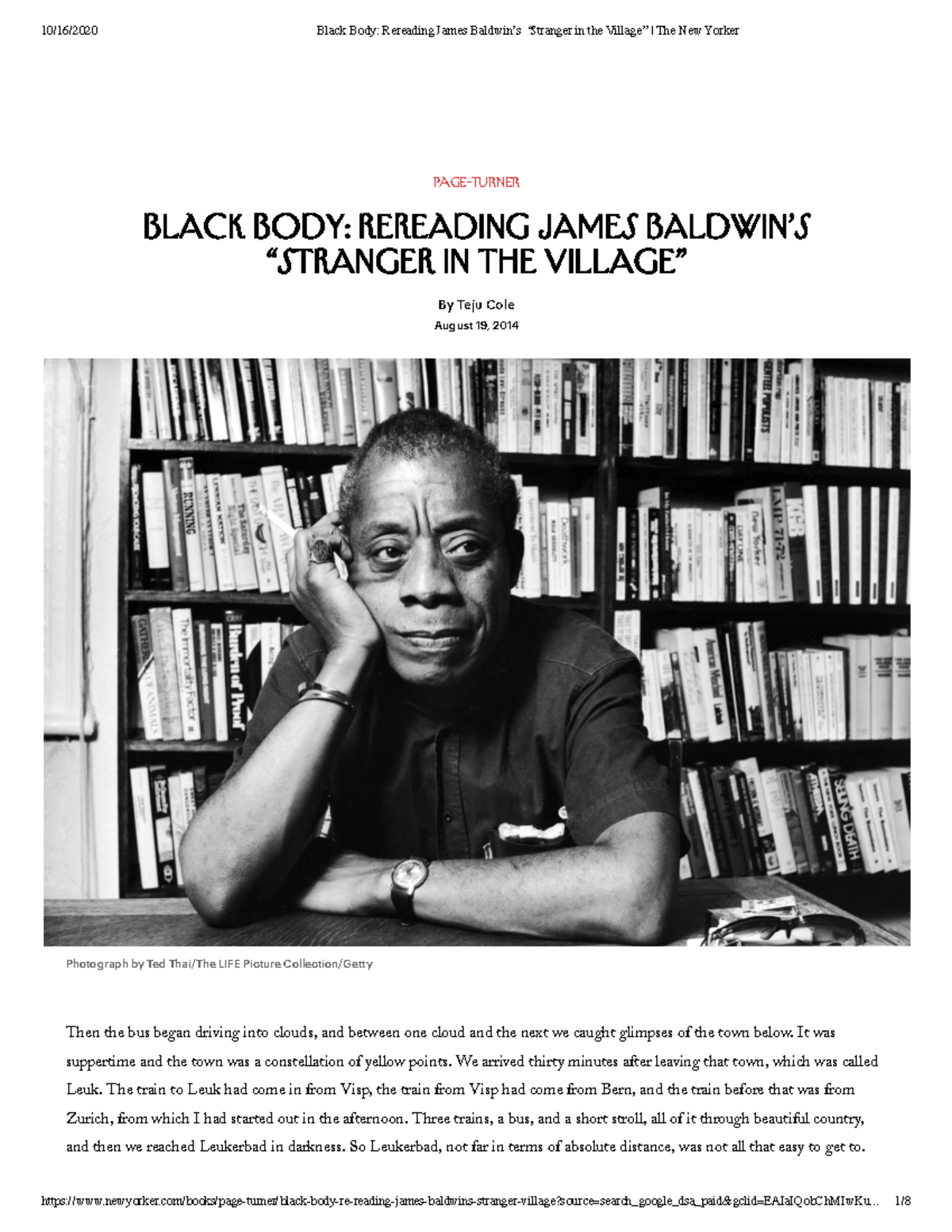 Black Body Rereading James Baldwin’s “Stranger in the Village” The New ...
