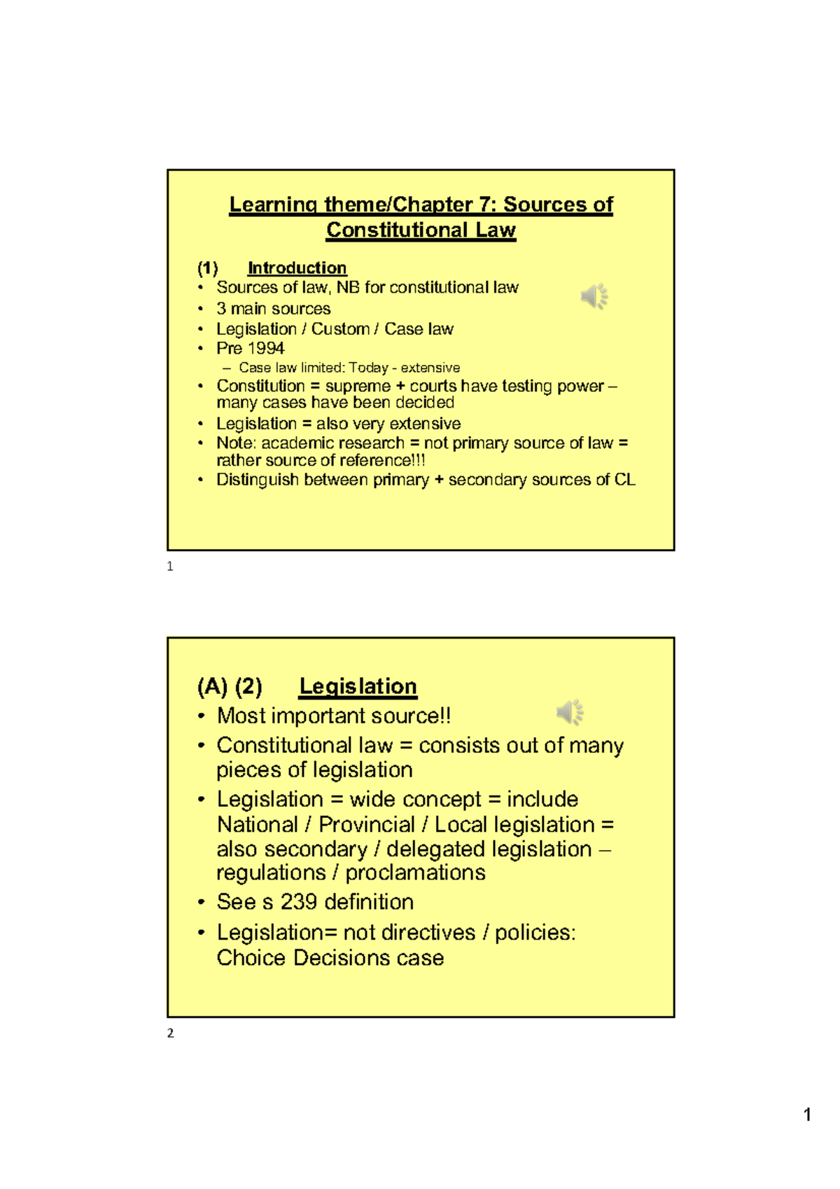 The term legislation - Learning theme/Chapter 7: Sources of ...
