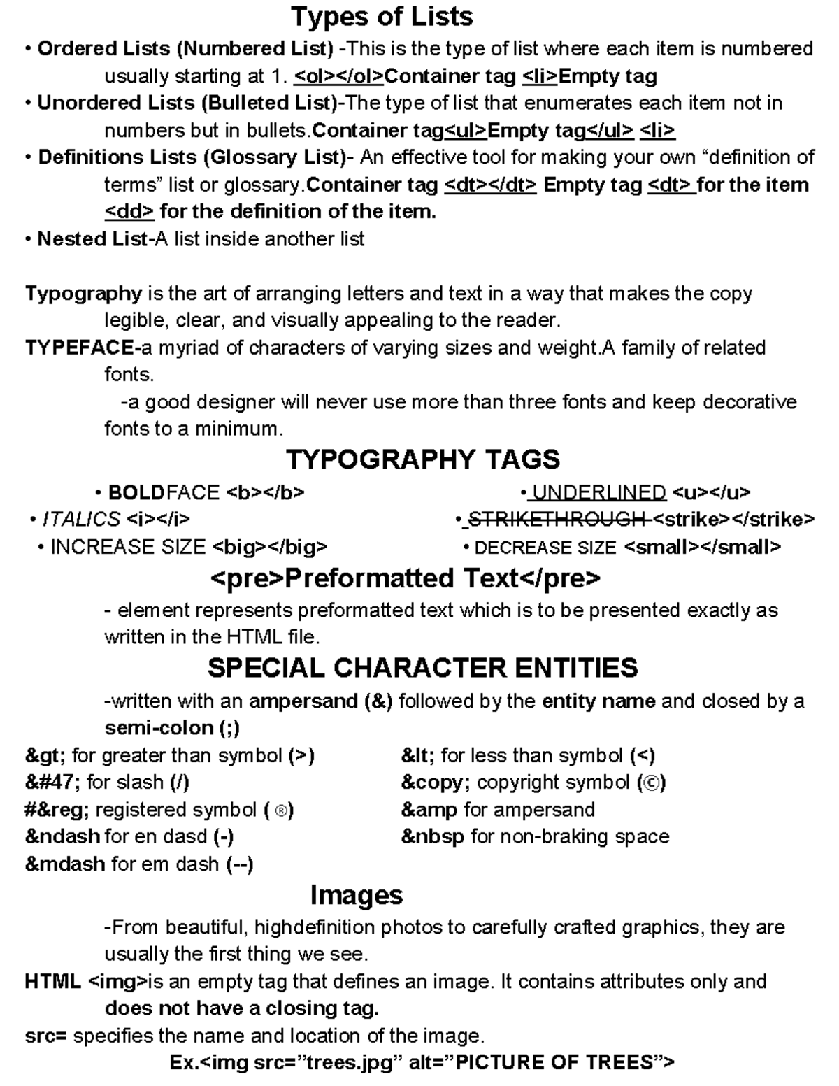 T.L.E Reviewer - NOTes - Types of Lists Ordered Lists (Numbered List ...