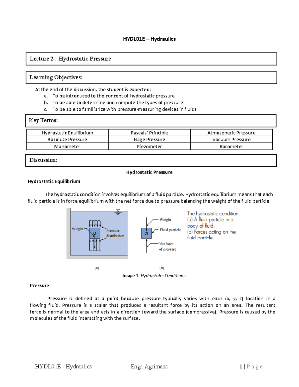 L2 Hydrostatic Pressure Module - HYDL01E – Hydraulics At the end of the ...