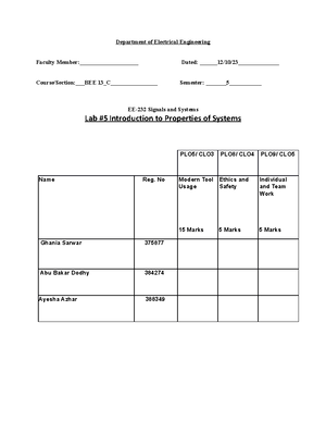 EE383 Instrumentation and Measurement Course Outline - DEPARTMENT OF ...