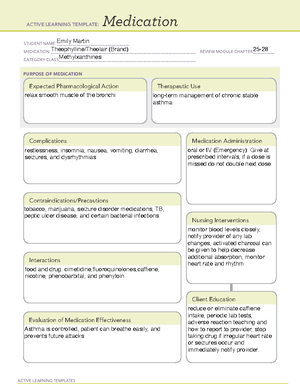 Ipratropium - ACTIVE LEARNING TEMPLATES Medication STUDENT NAME - Studocu