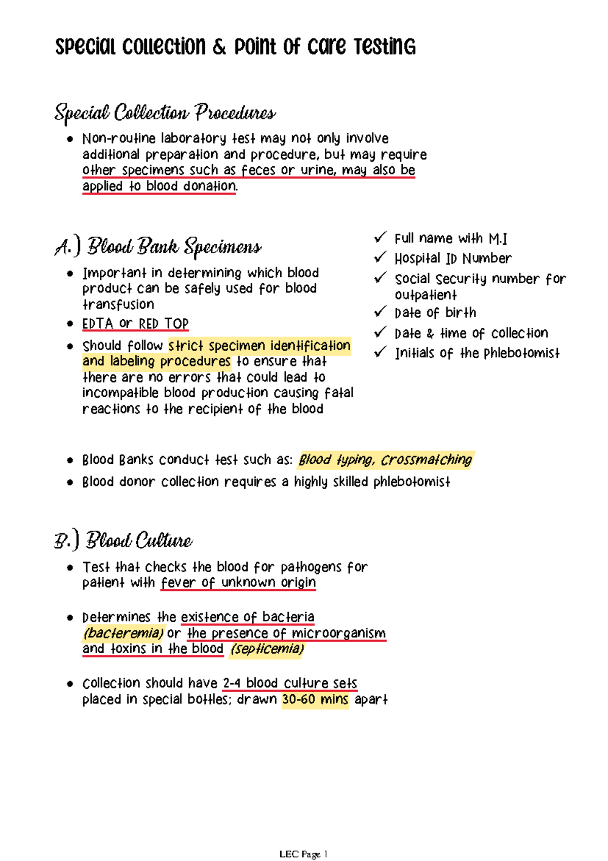 LEC - PMLS - Non-routine laboratory test may not only involve ...