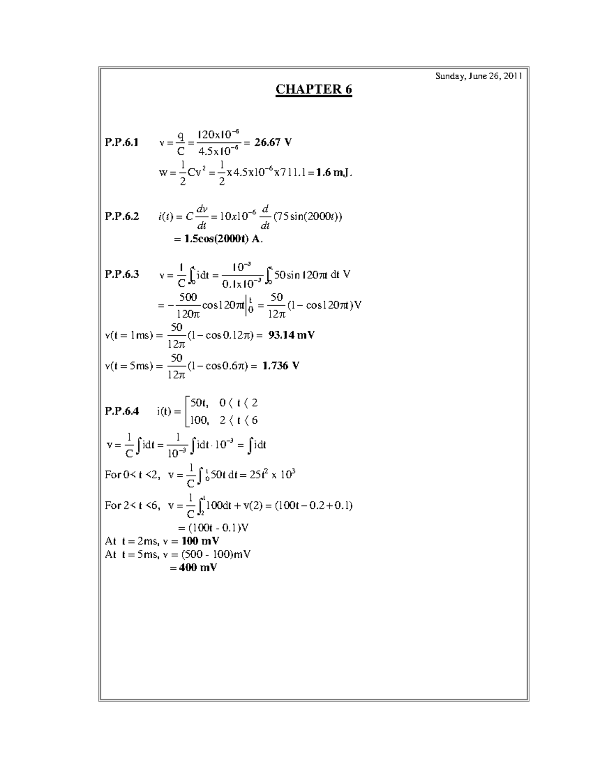 Chapter - 06 - Fundamentals-of-Electric-Circuits-5th-Edgnv64 - Sunday, June 26, 2011 CHAPTER 6 P ...