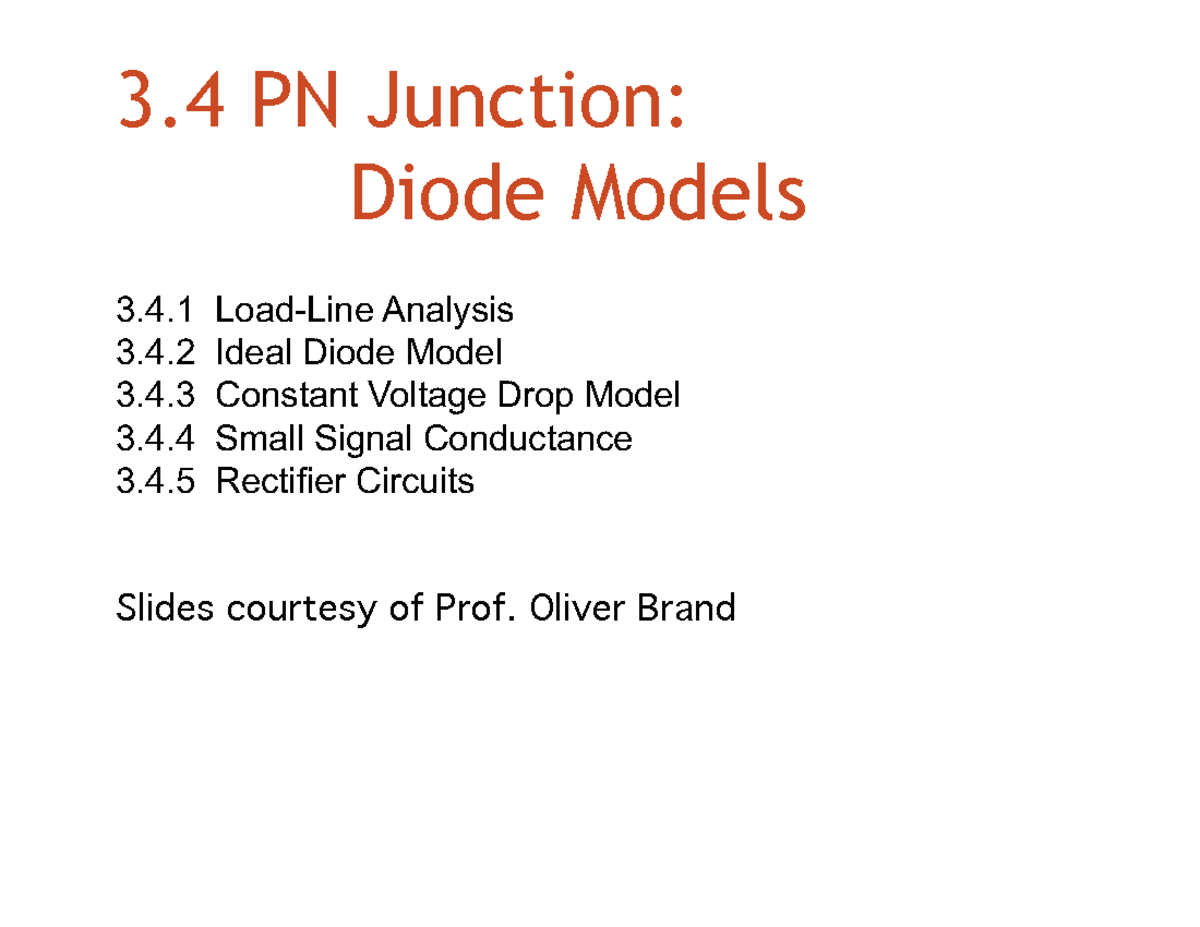 Chapter 34 PN-Models-Circuits - 3 PN Junction: Diode Models 3.4 Load ...