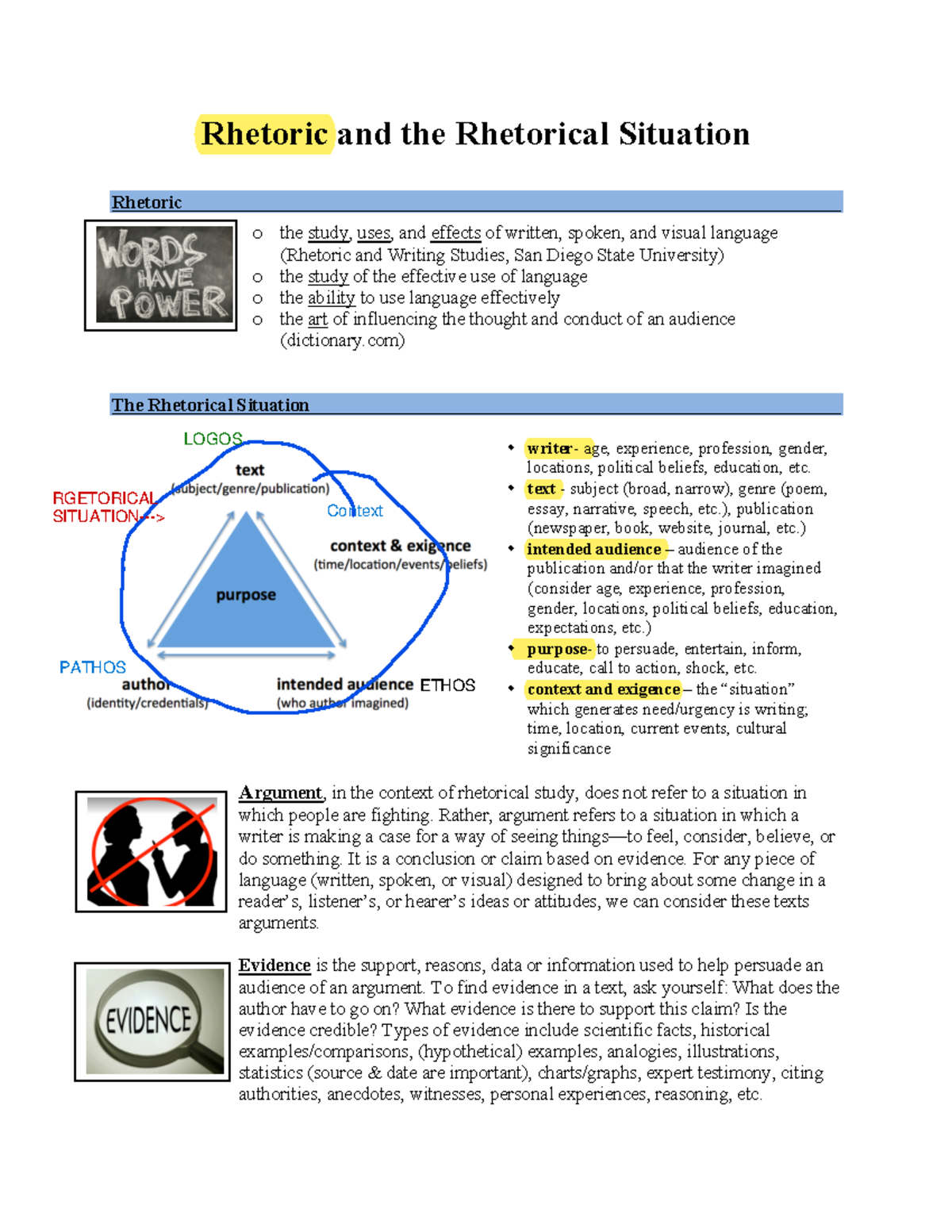 An Overview of Rhetoric - Rhetoric and the Rhetorical Situation ...