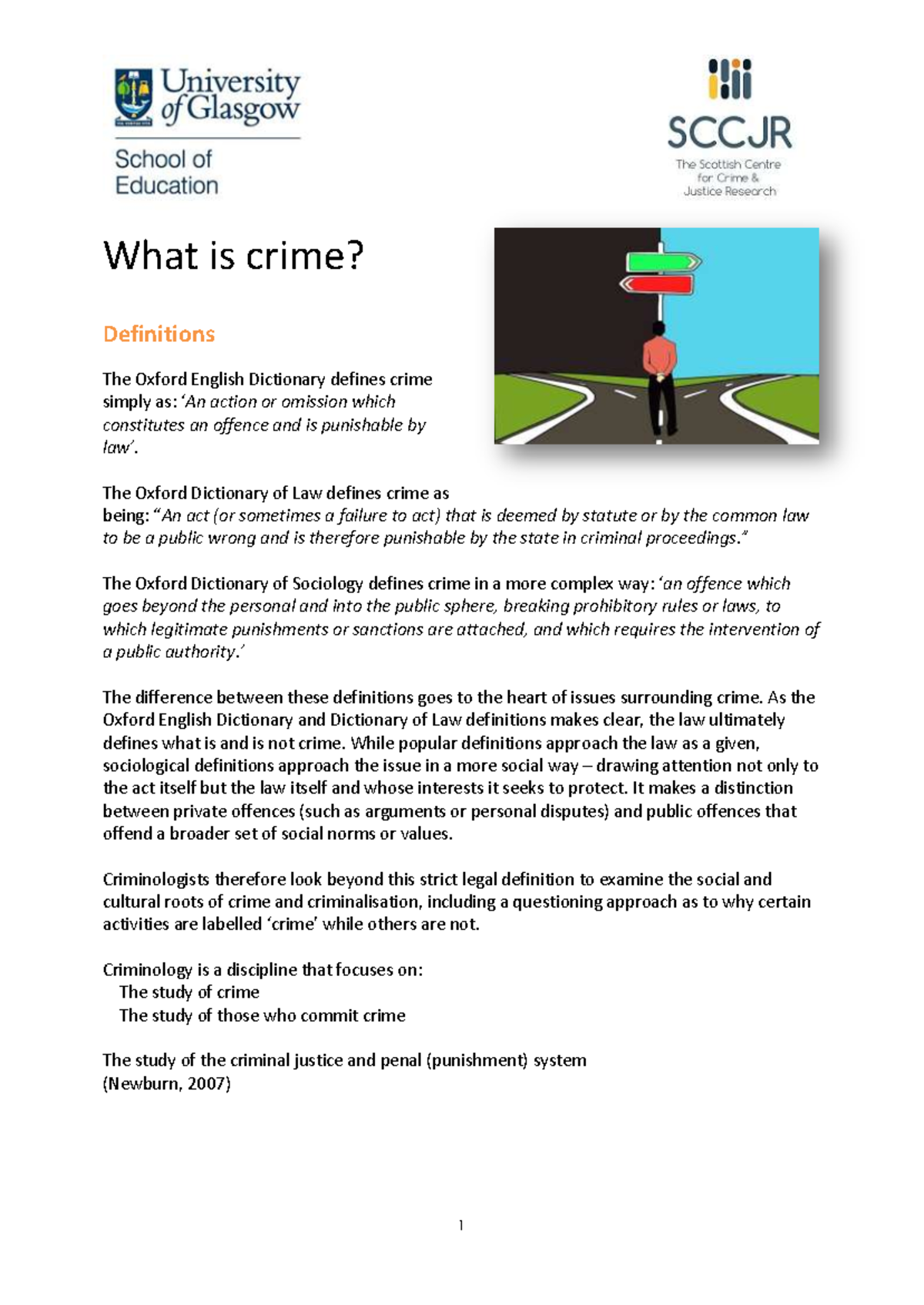 1 What is crime 1 - Notes - What is crime? Definitions The Oxford ...
