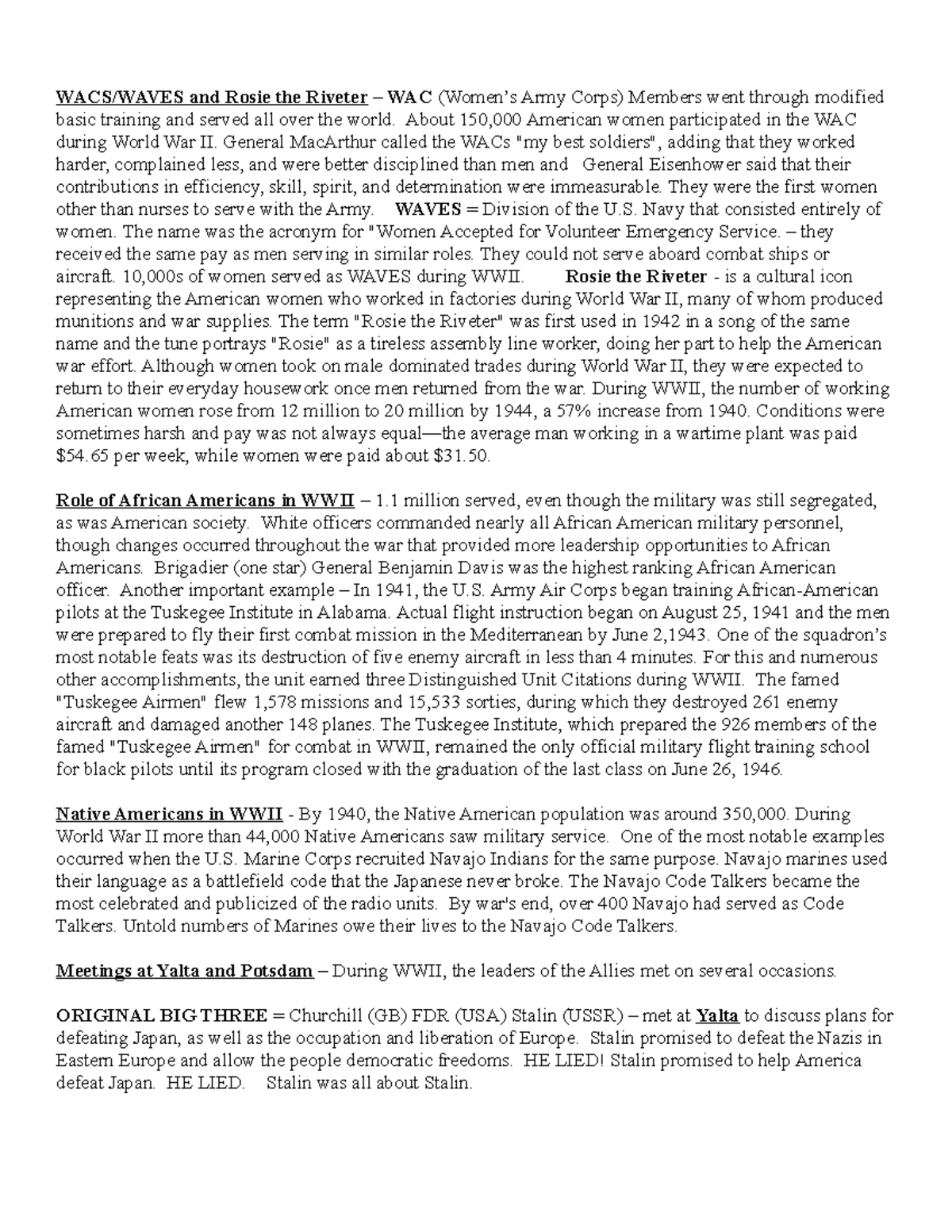 2017 18 WWII women, minorities, Native Americans - WACS/WAVES and Rosie ...